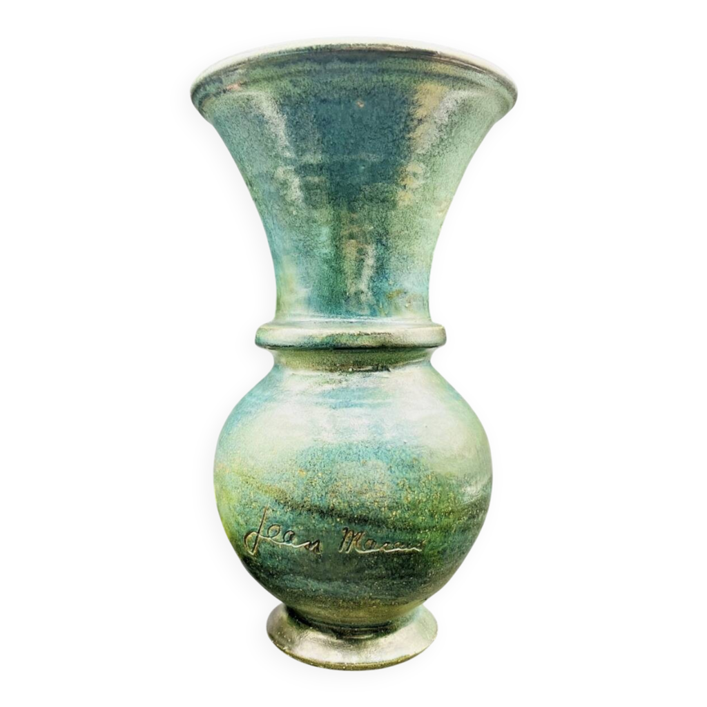 Grand vase Jean Marais céramique bleu vert - 661002 | Selency