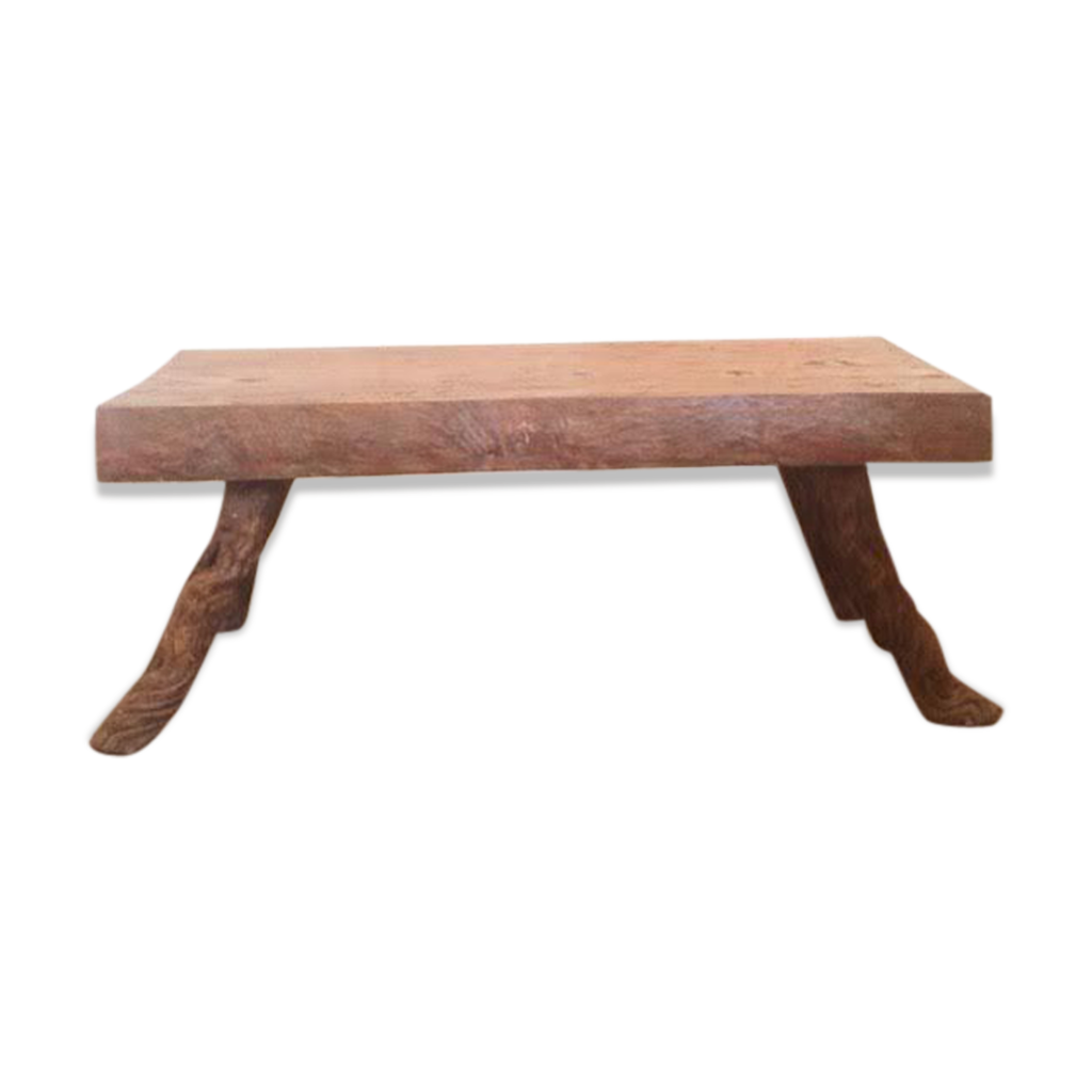 Table basse en bois brut tropical | Selency