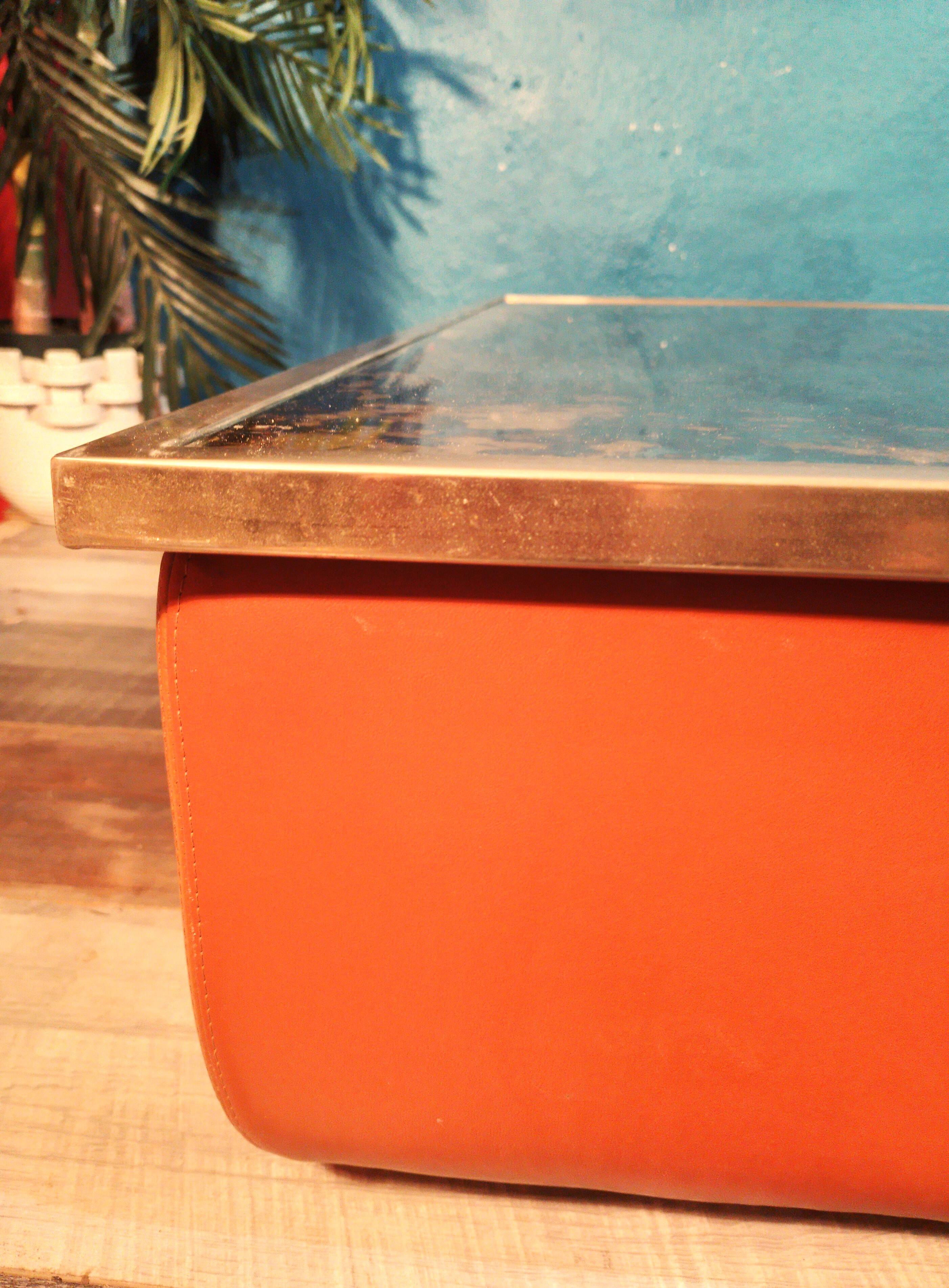 Table basse cuir Steiner 1970s | Selency