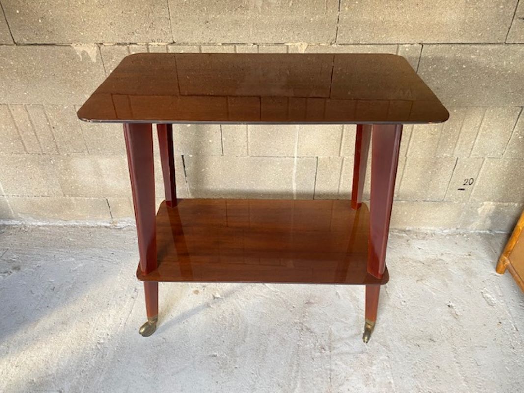 Meuble télé tv desserte à roulettes vintage an60 | Selency