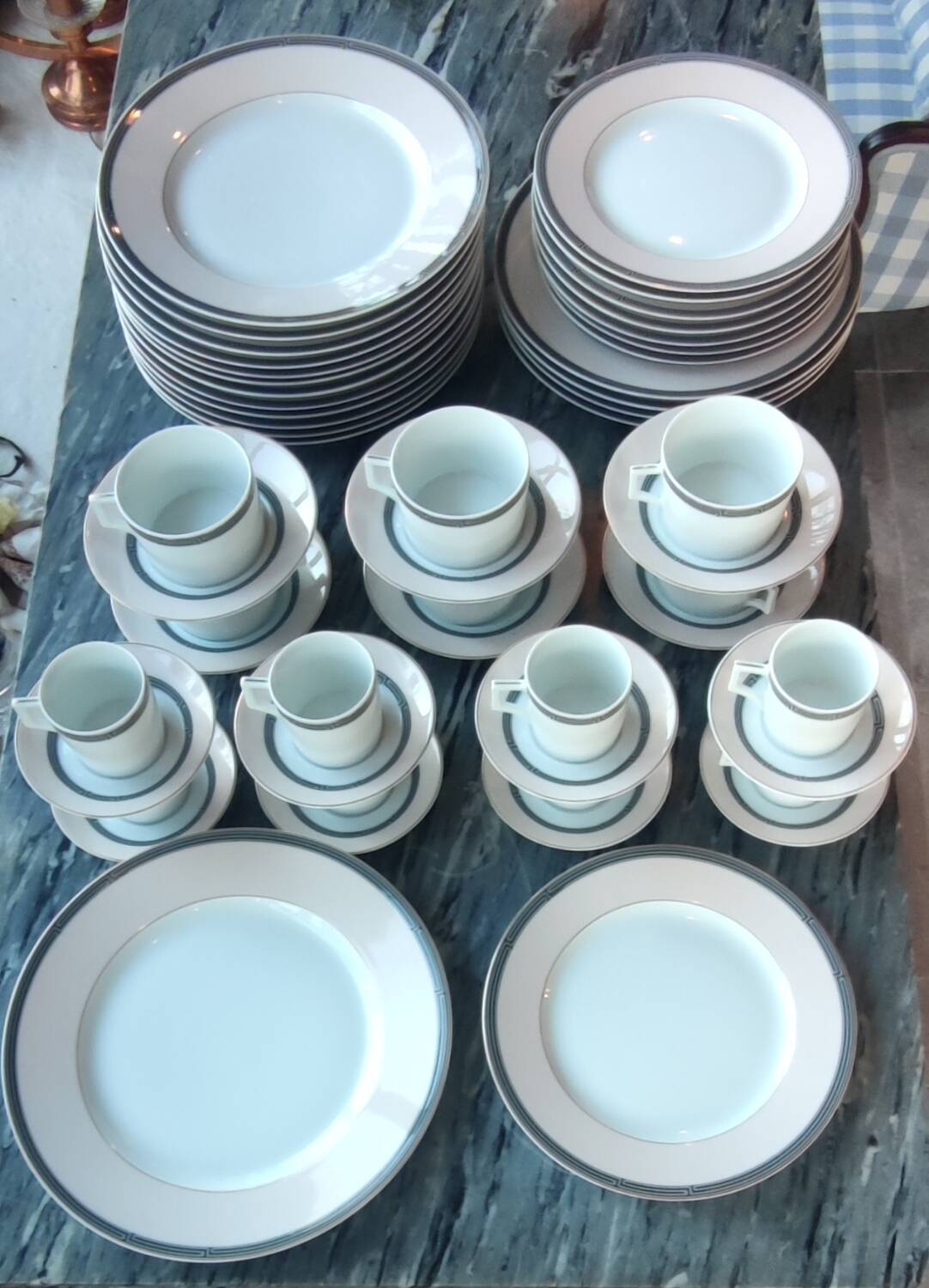 Service café assiettes vaisselle christofle paris décor tiriada/53 ...