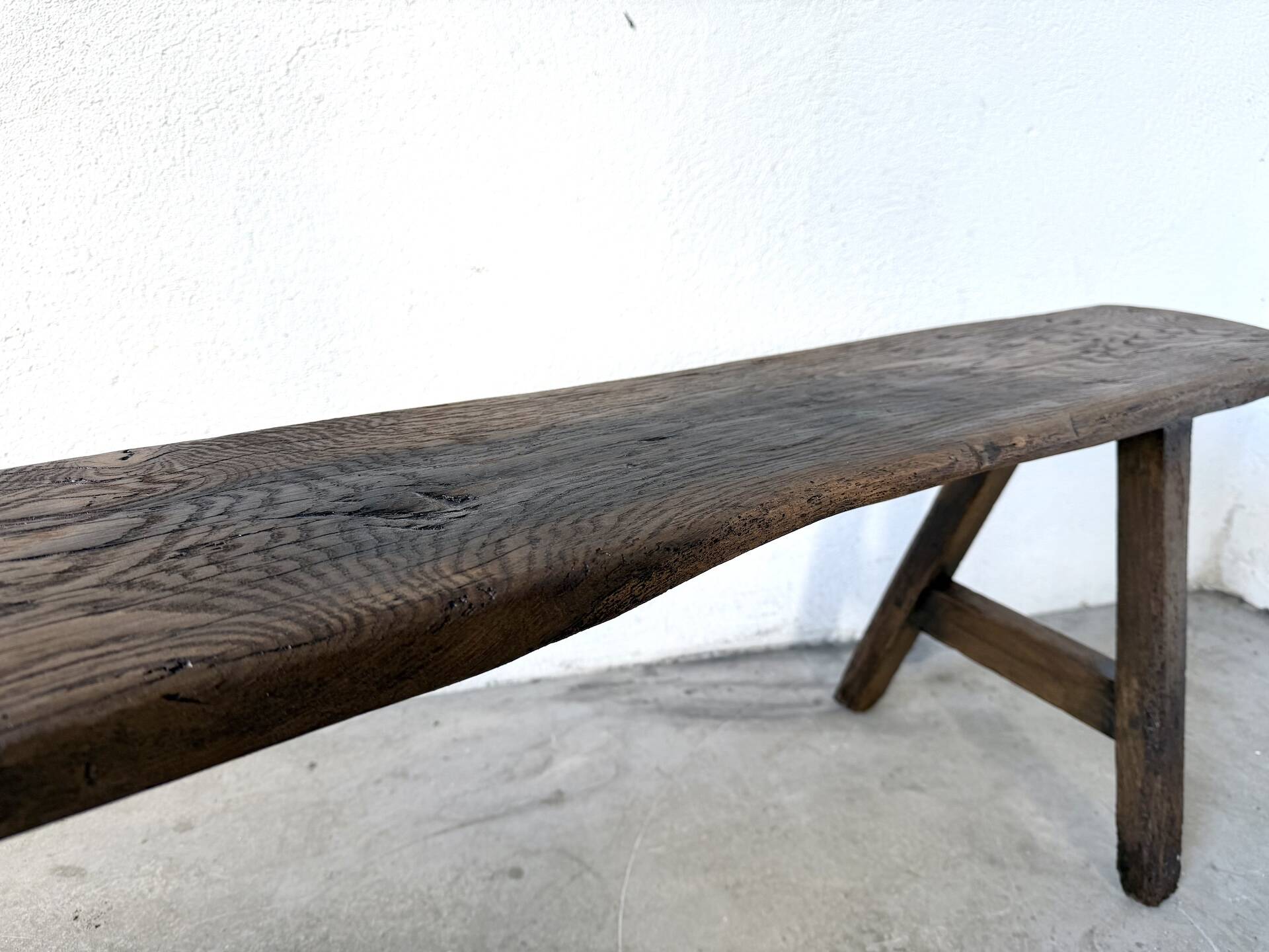 Banc ancien en chêne massif, circa 1900 | Selency