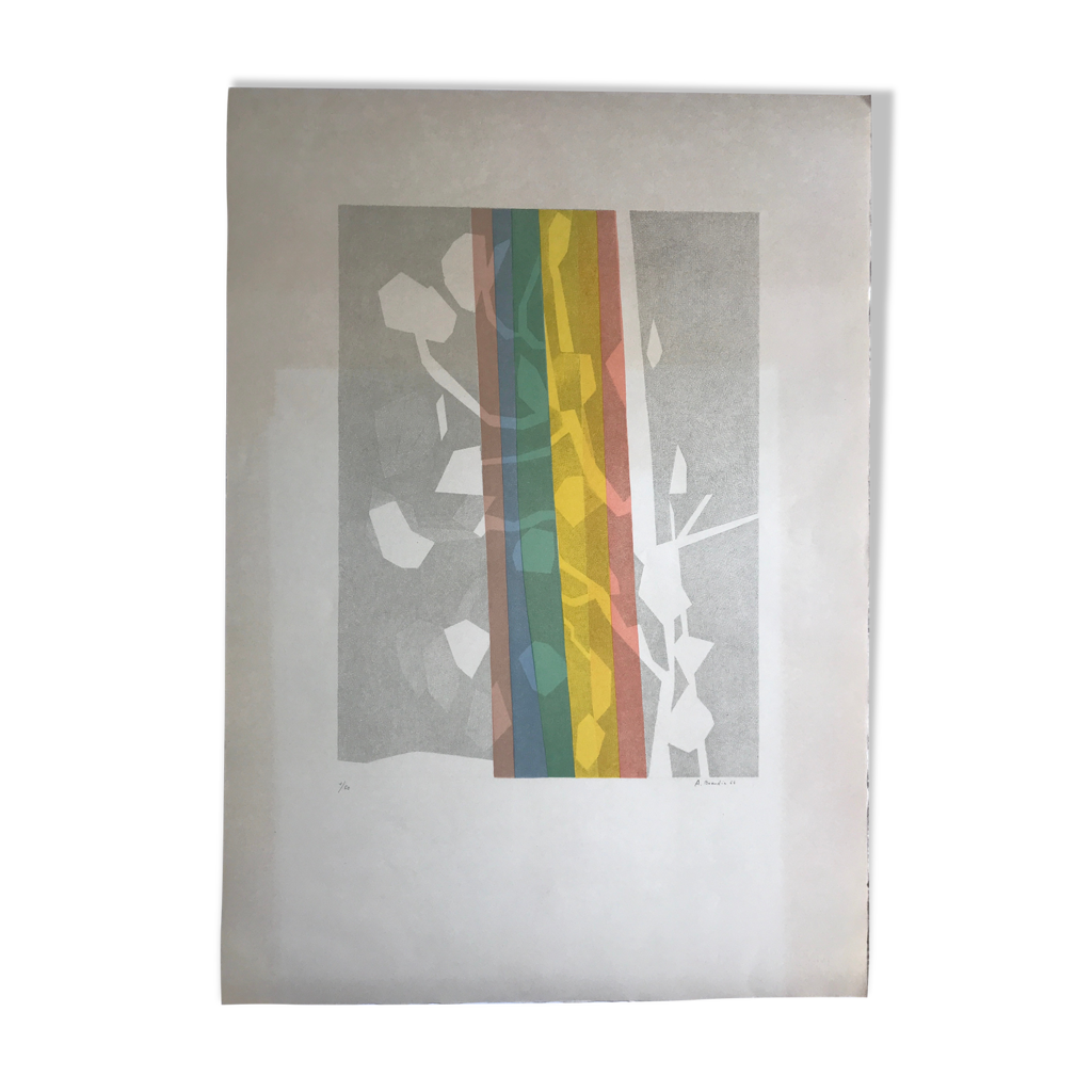 Lithographie sur papier signée et numérotée d'André BEAUDIN, Feuilles ...