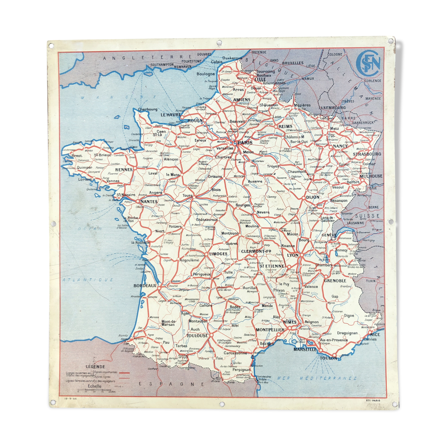 Carte metal France SNCF | Selency