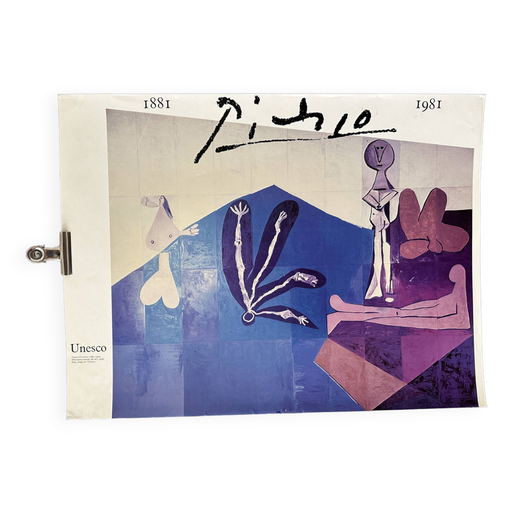 Affiche d'exposition 1981 « pablo picasso » unesco | Selency