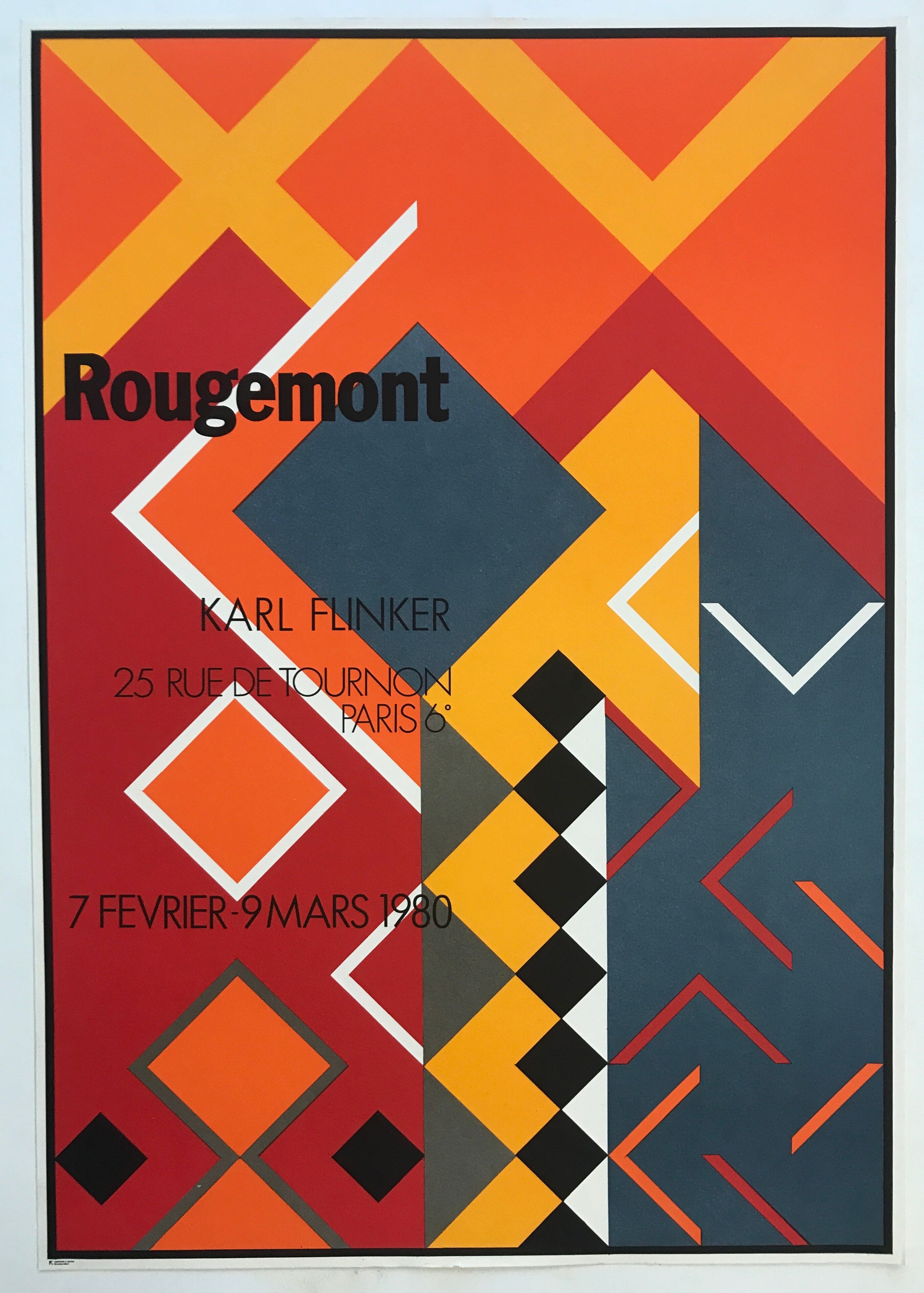 Affiche originale en sérigraphie de guy de rougemont galerie karl ...