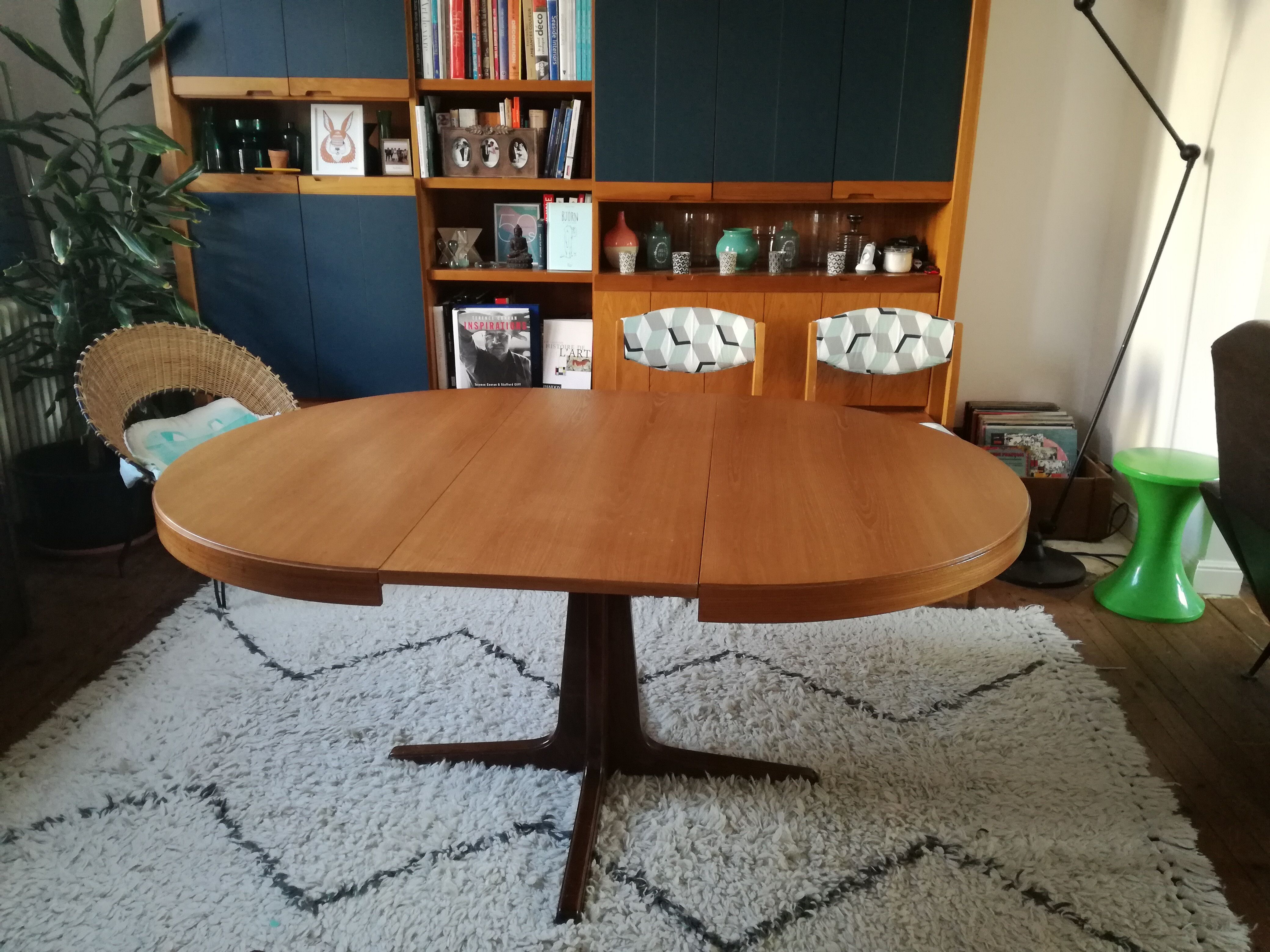 Table Baumann ronde/ ovale 1 rallonge | Selency