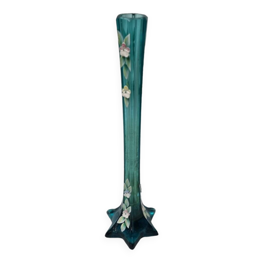 Vase soliflore verre de Bohême de 1970 | Selency
