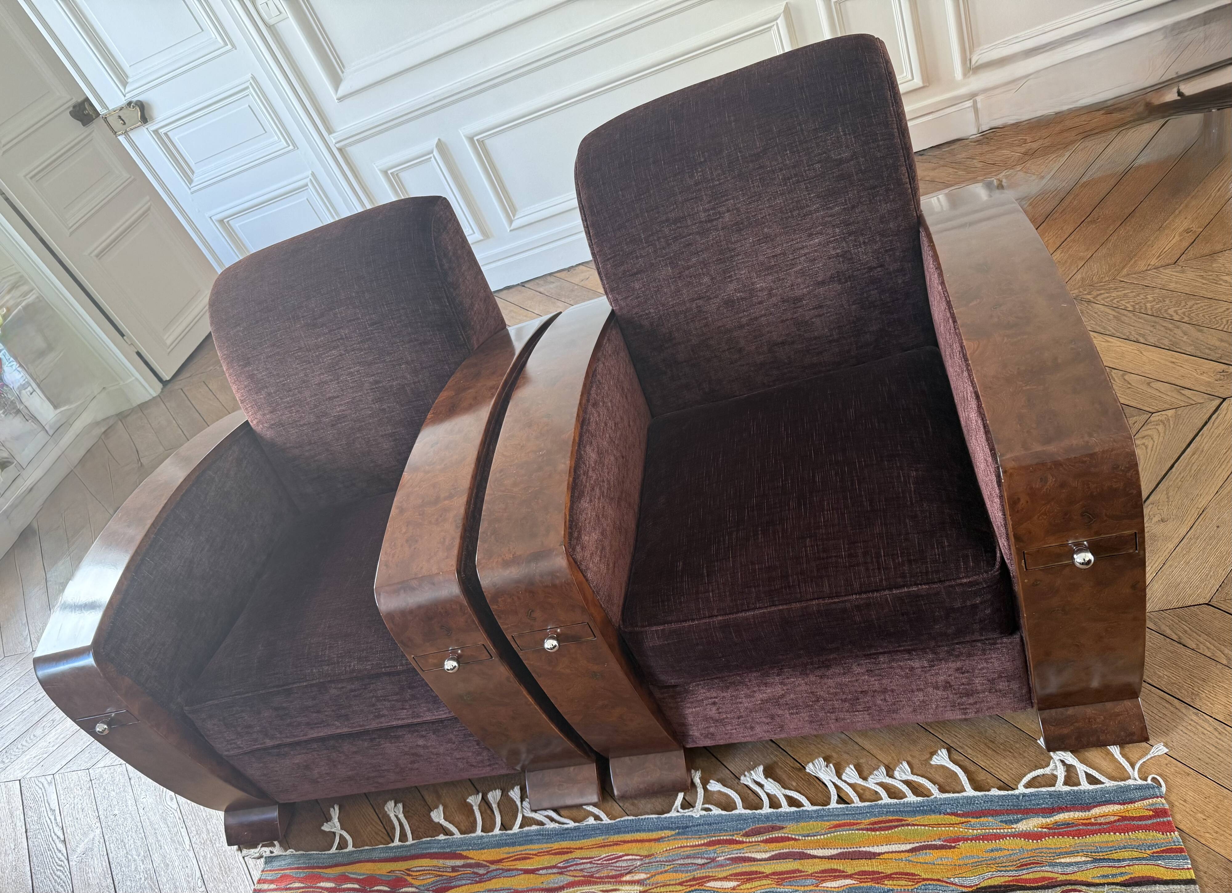 Fauteuil Garbo - style art deco - Daisy Simon - dos tendu | Selency