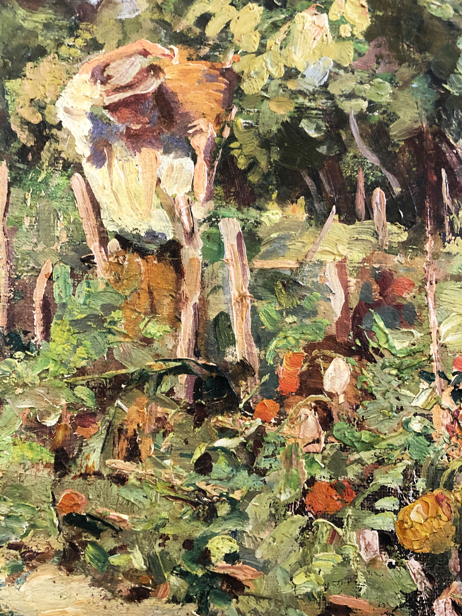 La cueillette des tomates en Provence. Huile sur toile signée Joseph ...