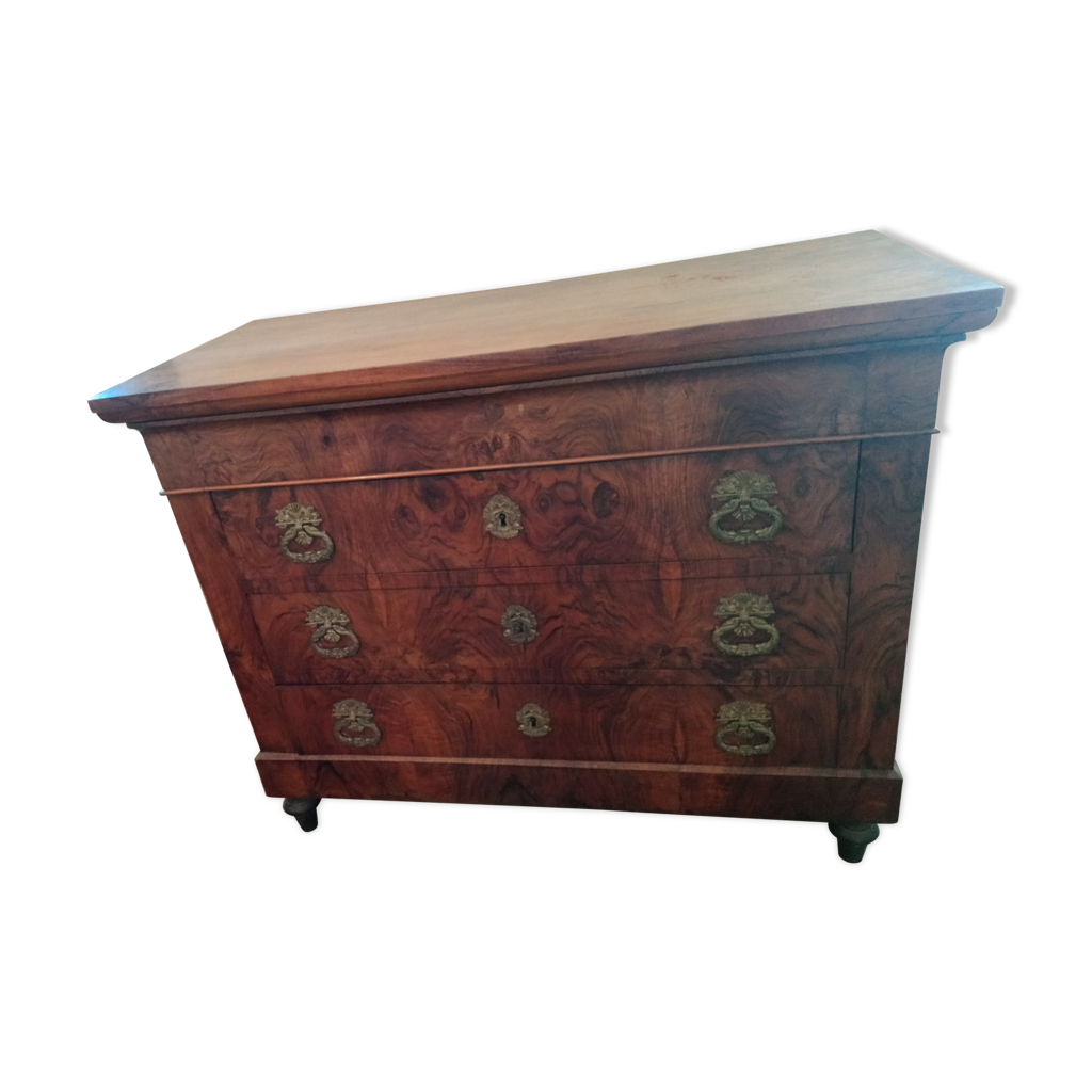 Commode restauration en noyer 4 tiroirs | Selency
