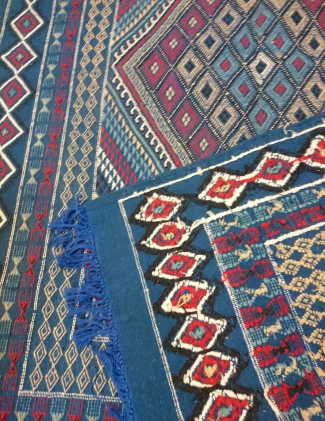 Tapis margoum bleu 250x158cm | Selency