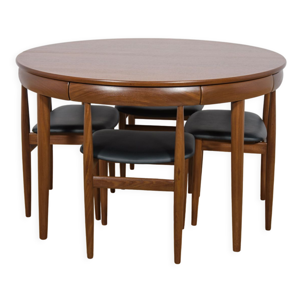 Table et chaises en teck du milieu du siècle par Hans Olsen pour Frem ...