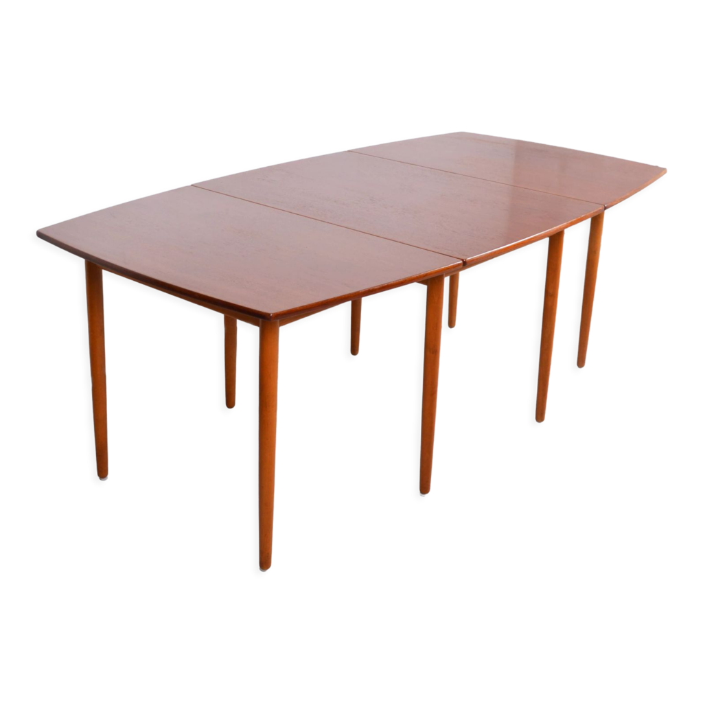 Table de repas extensible en teck et chêne - Hans Wegner - 1960 | Selency
