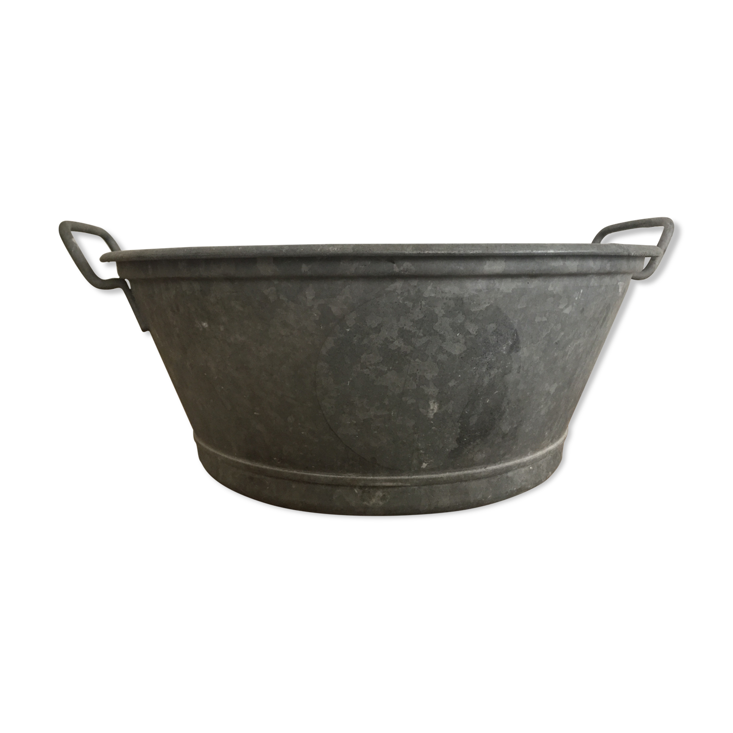 Bassine ancienne en zinc, campagne, lessive d'autrefois | Selency