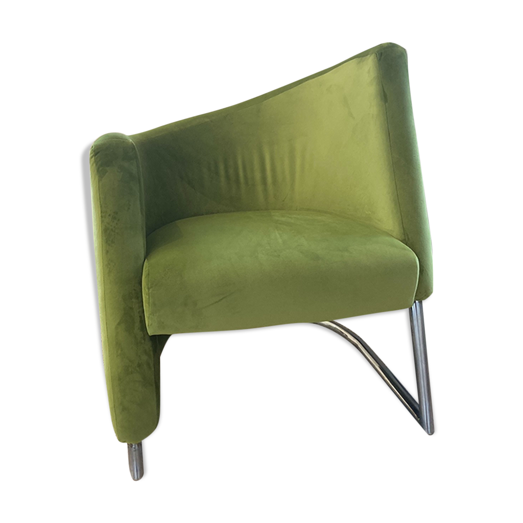 Erling Revheim, Fauteuil modèle "Spiral" en métal tubulaire chromé et ...