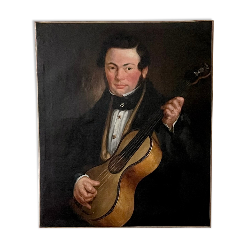 Portrait d’un musicien, musicien et sa guitare | Selency