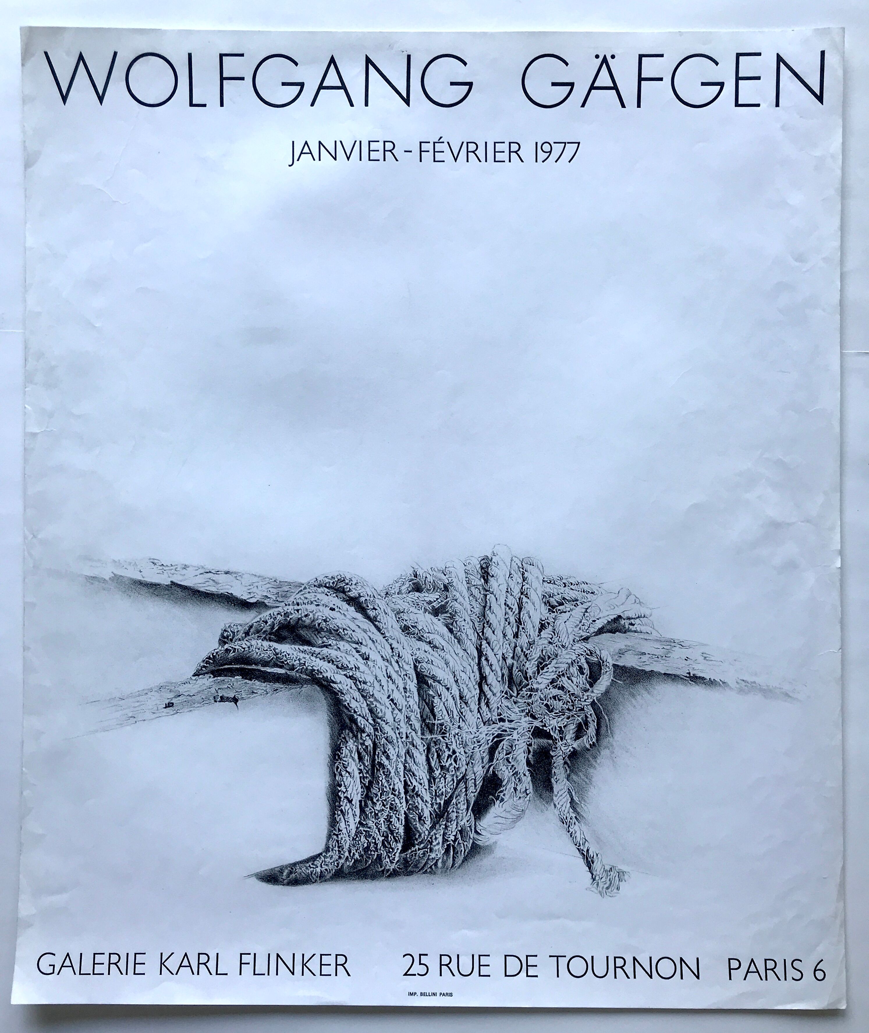 Affiche originale de Wolfgang GÄFGEN, Galerie Karl Flinker, 1977 | Selency