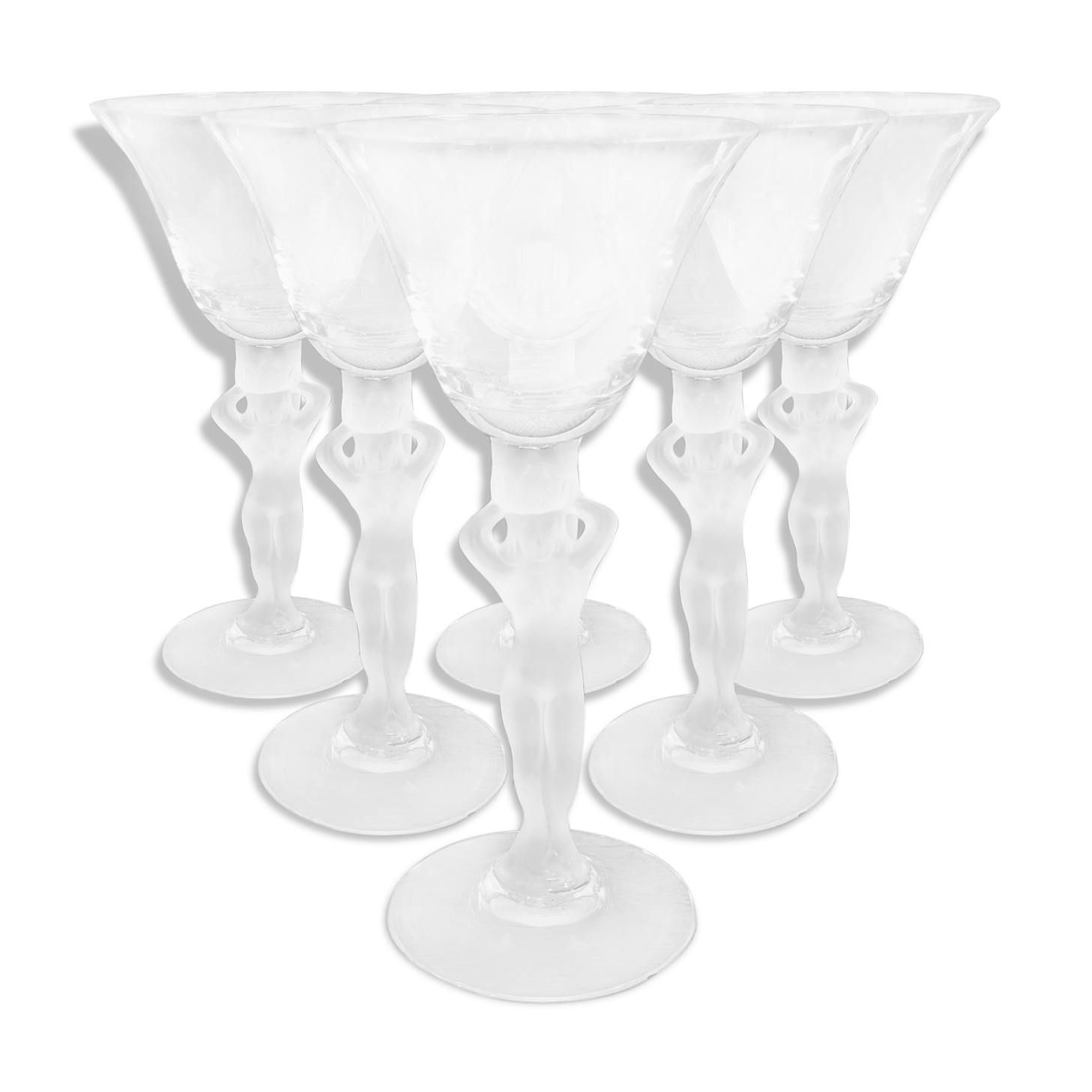 Set de 6 verres à pied en cristal de Bayel corps de femme - Style ...