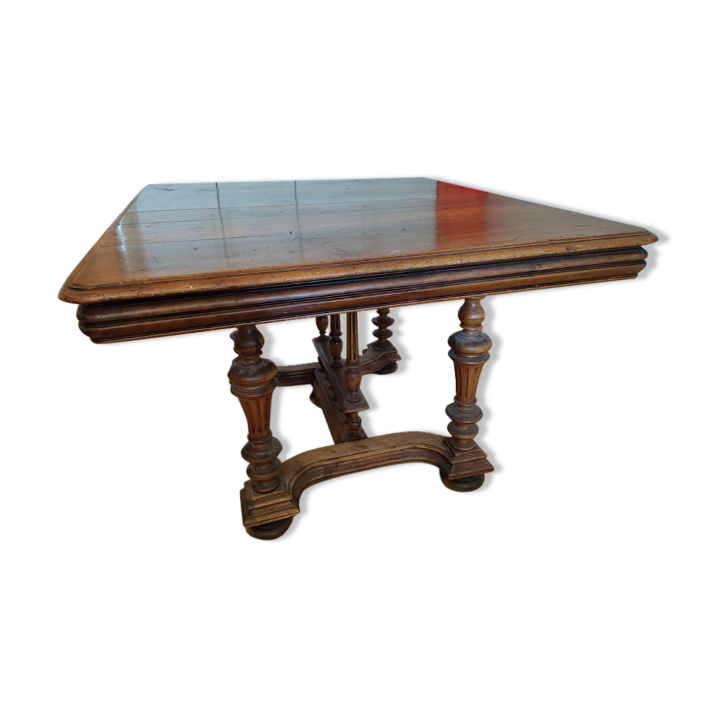 Table Henry II en bois de chêne, extensible (dimensions 105/105 cm ...