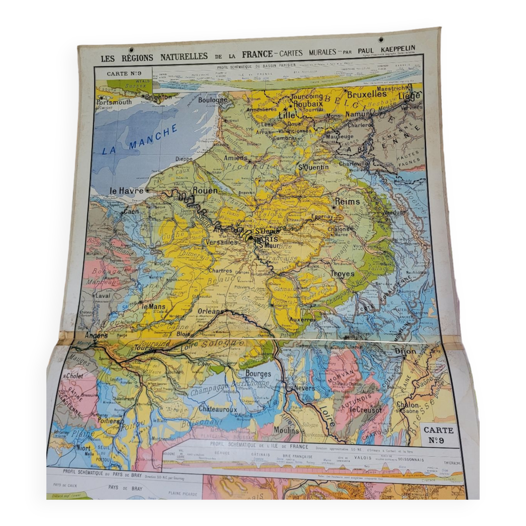 Carte géographique les régions naturelles de la France | Selency