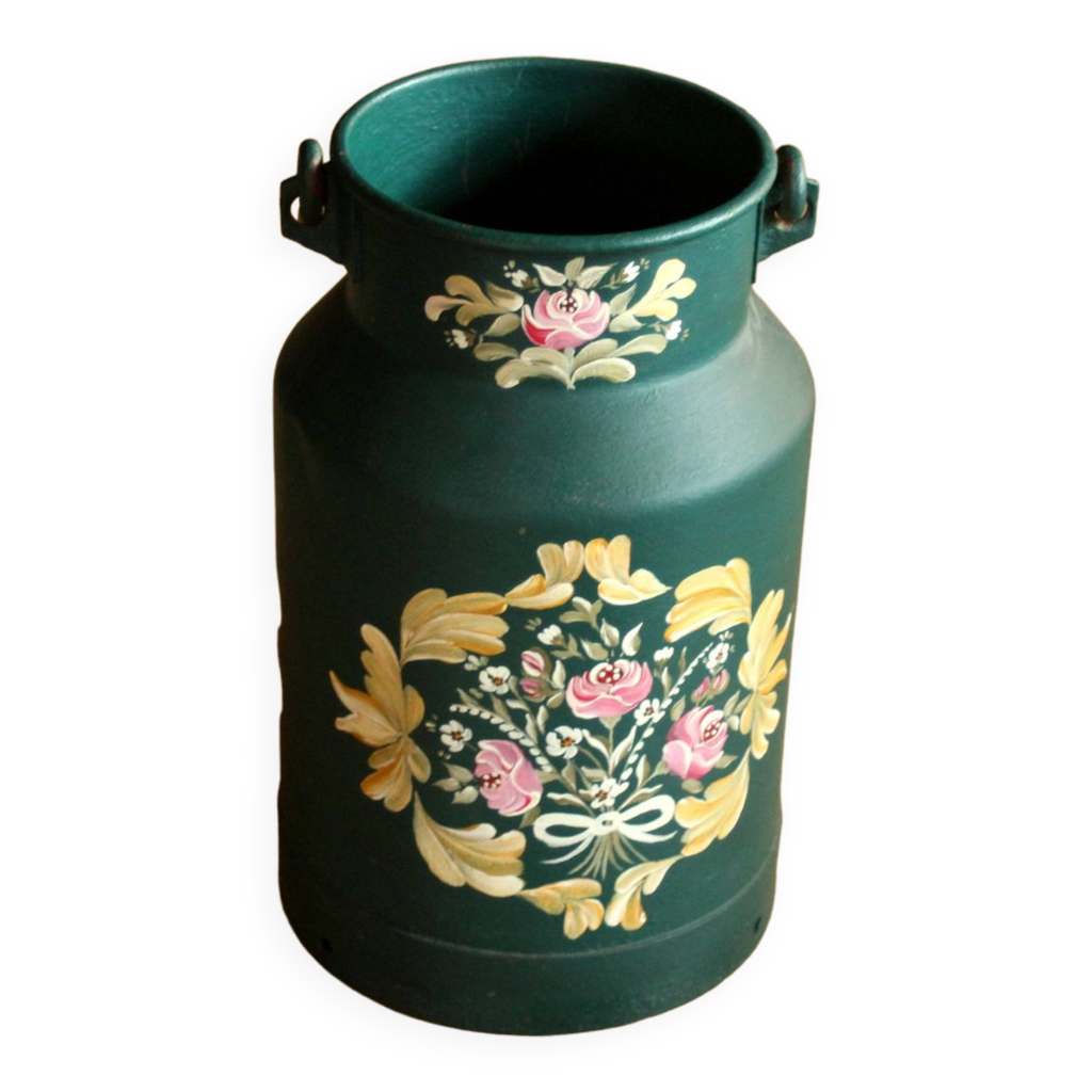 bo-te-de-lait-en-m-tal-peinte-la-main-des-ann-es-1960-porte