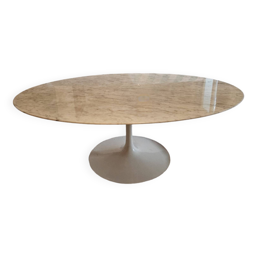Table basse Tulipe Saarinen pour Knoll ovale marbre | Selency