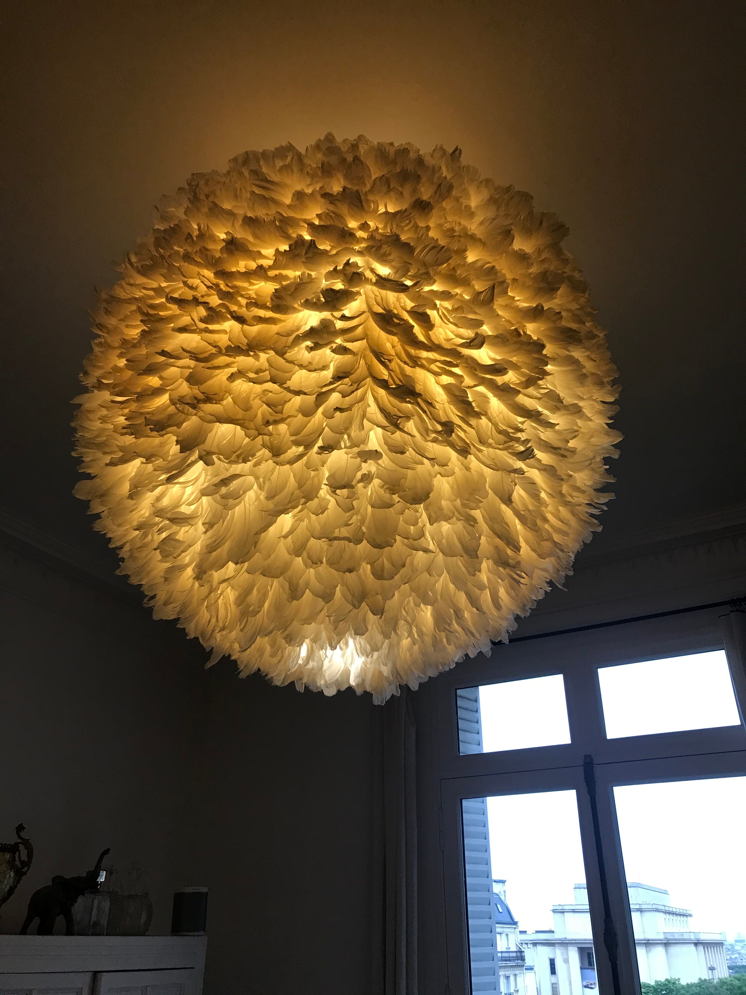 Suspension blanche Plume 80cm de Mat&Jewski | Selency