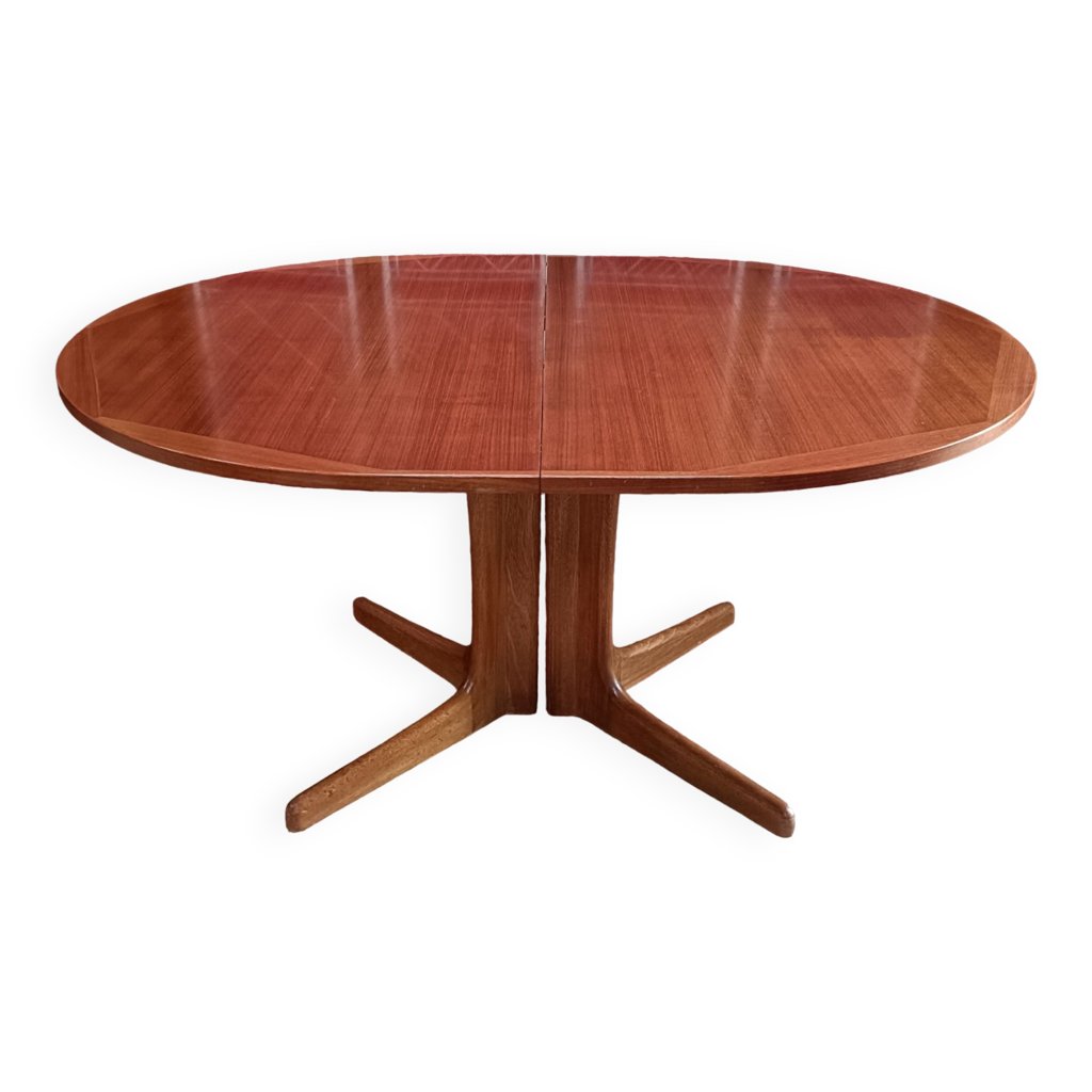 Table ovale Scandinave vintage extensible avec pied central, 1960 | Selency