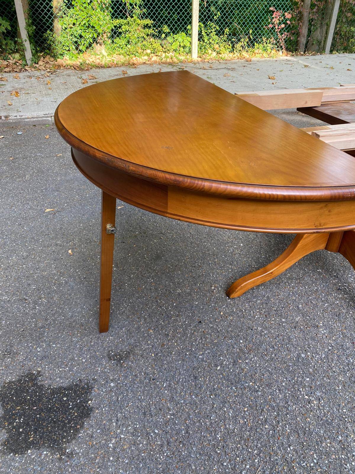 Table à manger ronde extensible pied central en bois massif 110cm | Selency