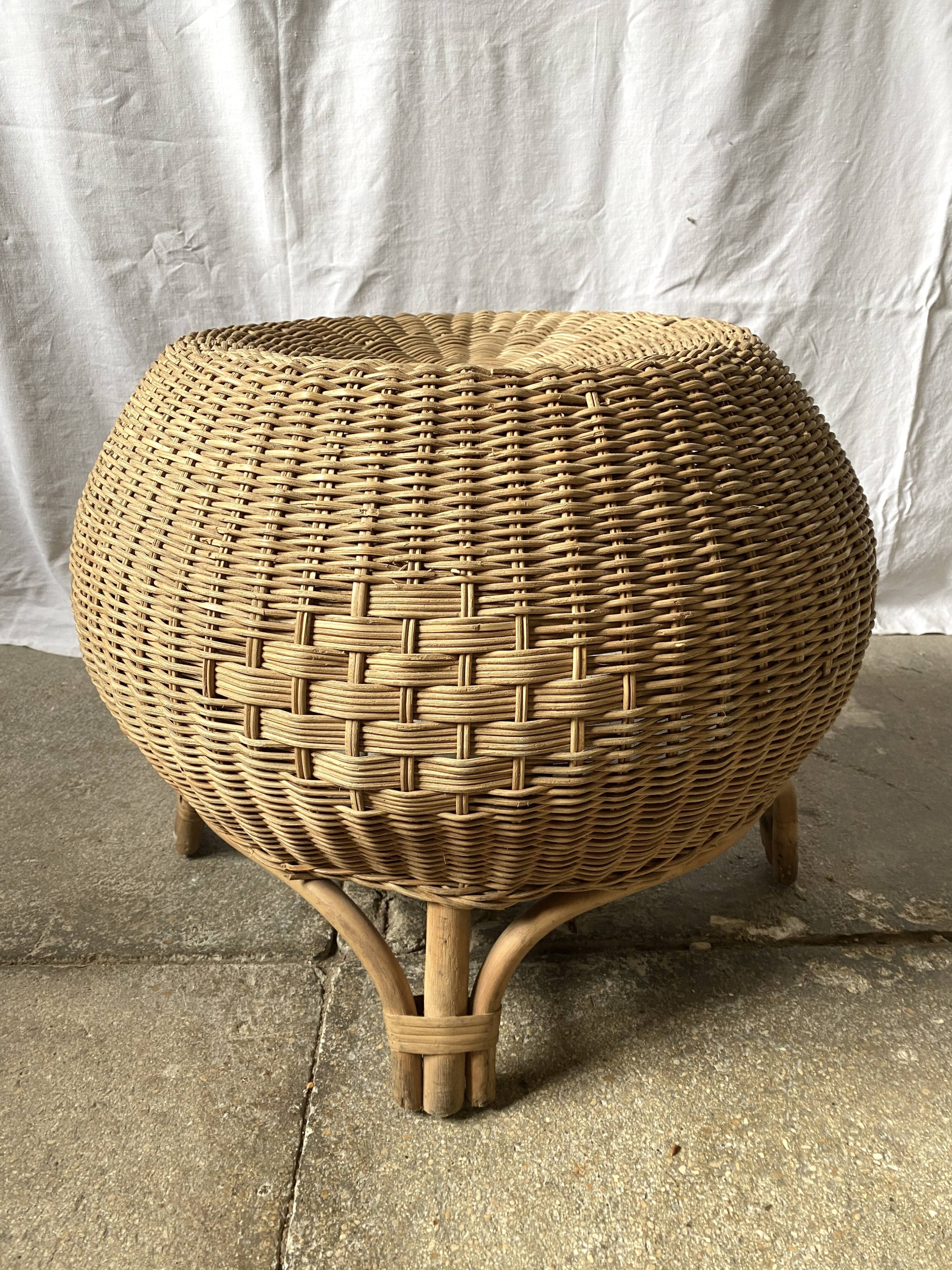 Pouf rotin osier vintage | Selency
