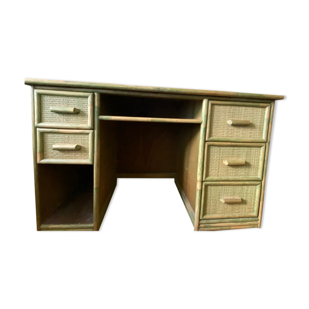 Bureau rotin Jacques Pergay | Selency