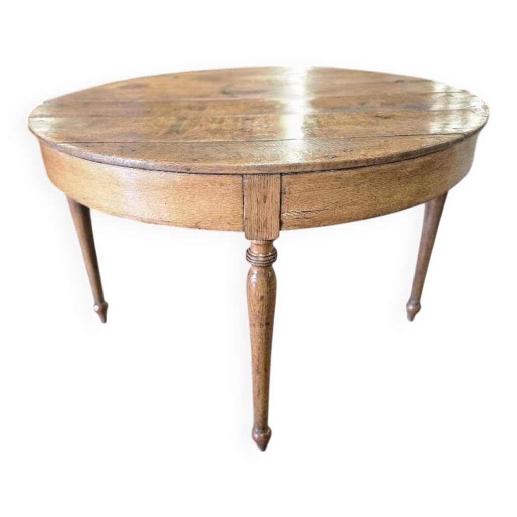 Table ronde en bois de brocante / table console | Selency