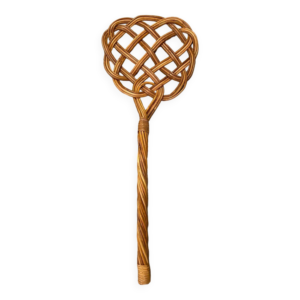 Tape tapis en osier tresse annees 60/70 | Selency