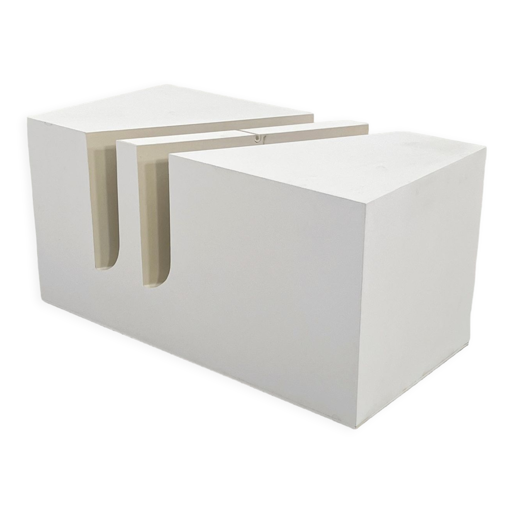 Table d'appoint blanche par marco zanuso pour bilumen 1970 | Selency