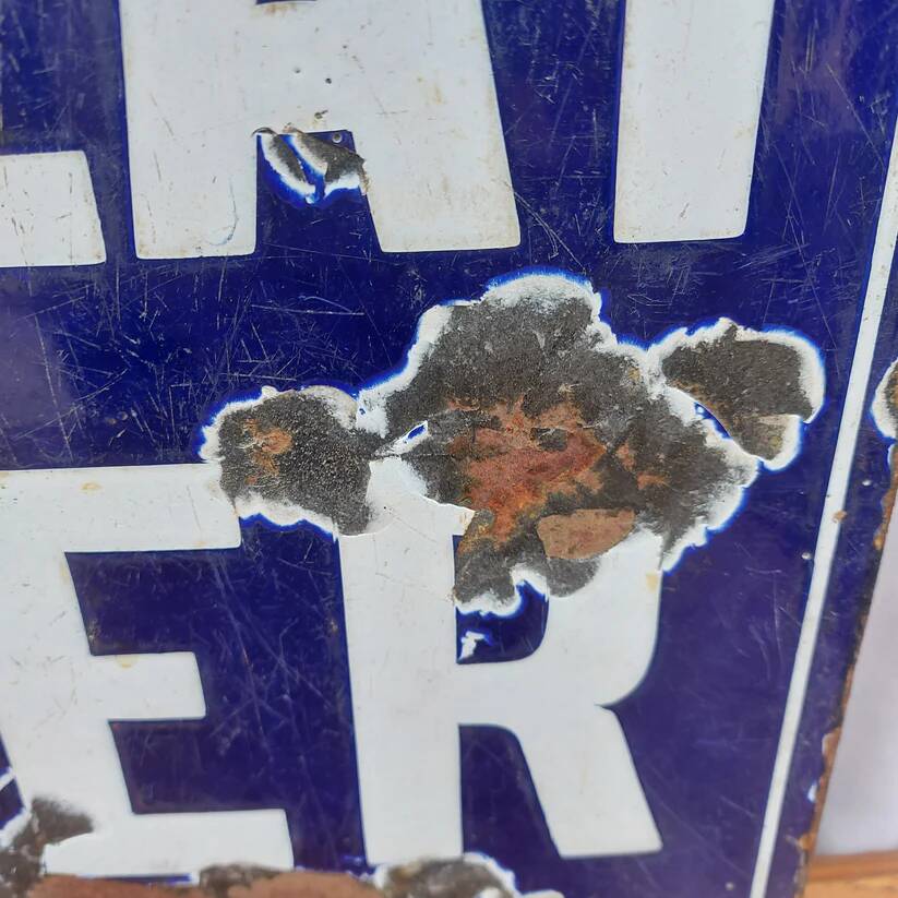 Plaque émaillée "Chocolat Menier" double face | Selency