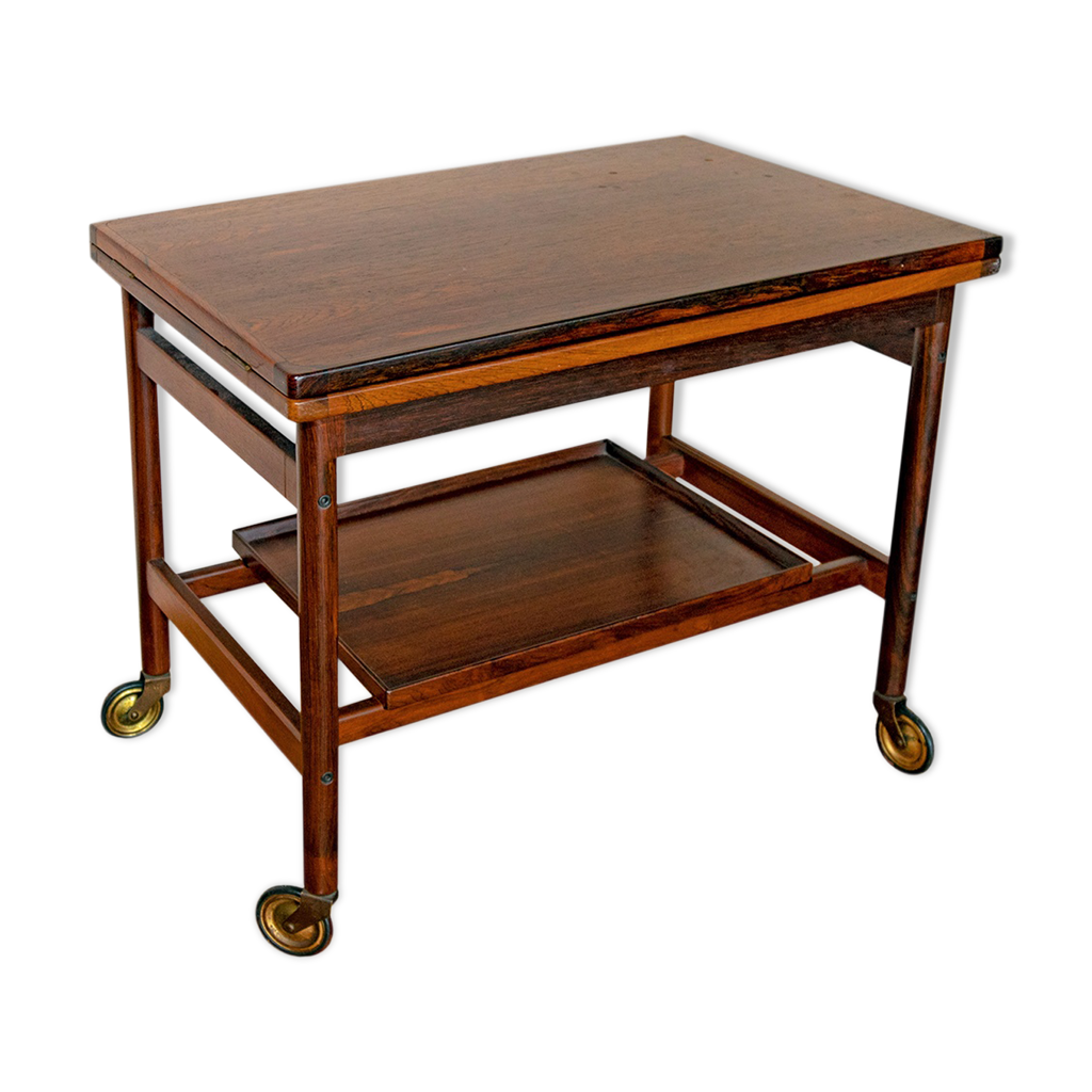 Desserte en palissandre avec dessus pliable en bakélite | Selency