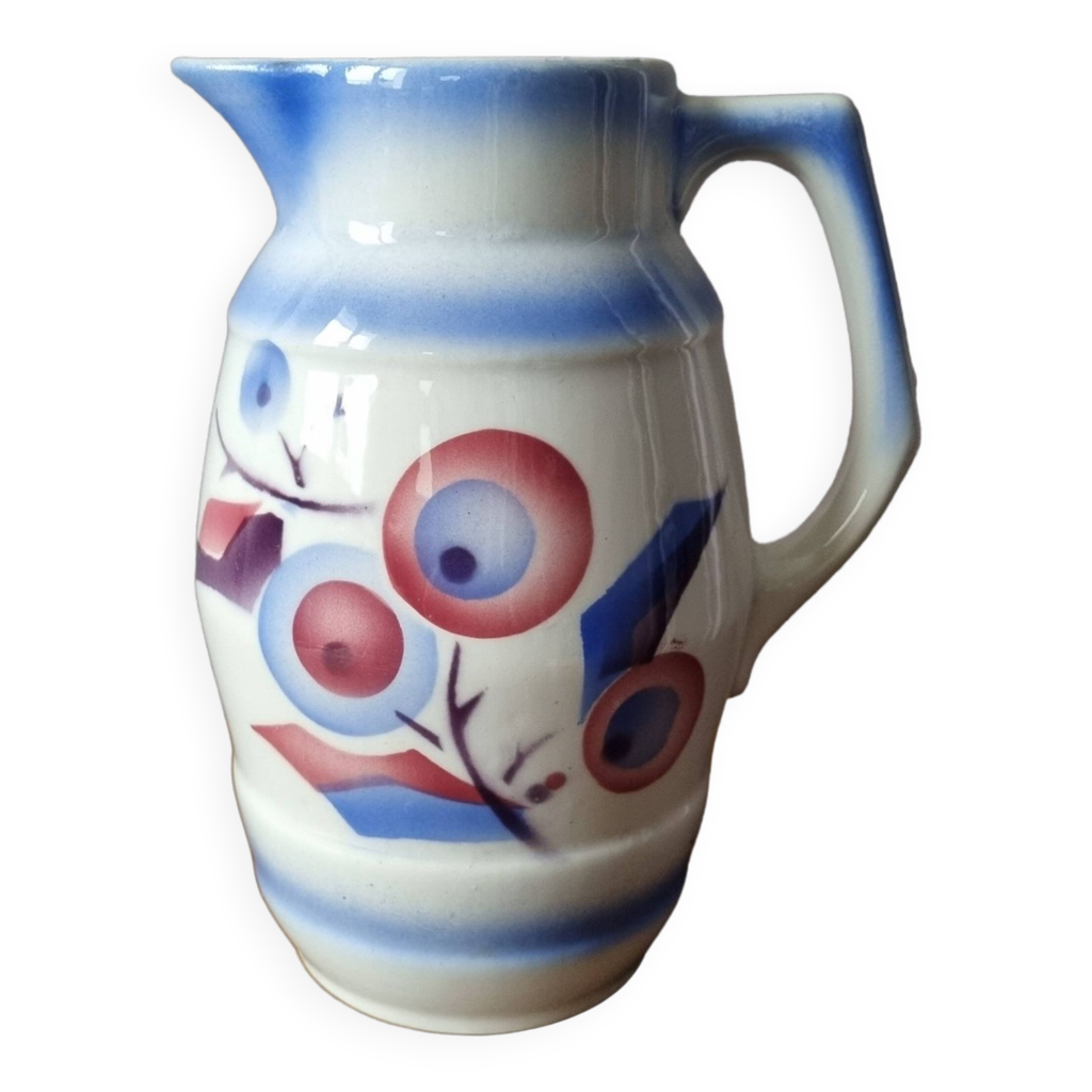 Pichet ancien en faïence Spritzdekor vintage | Selency