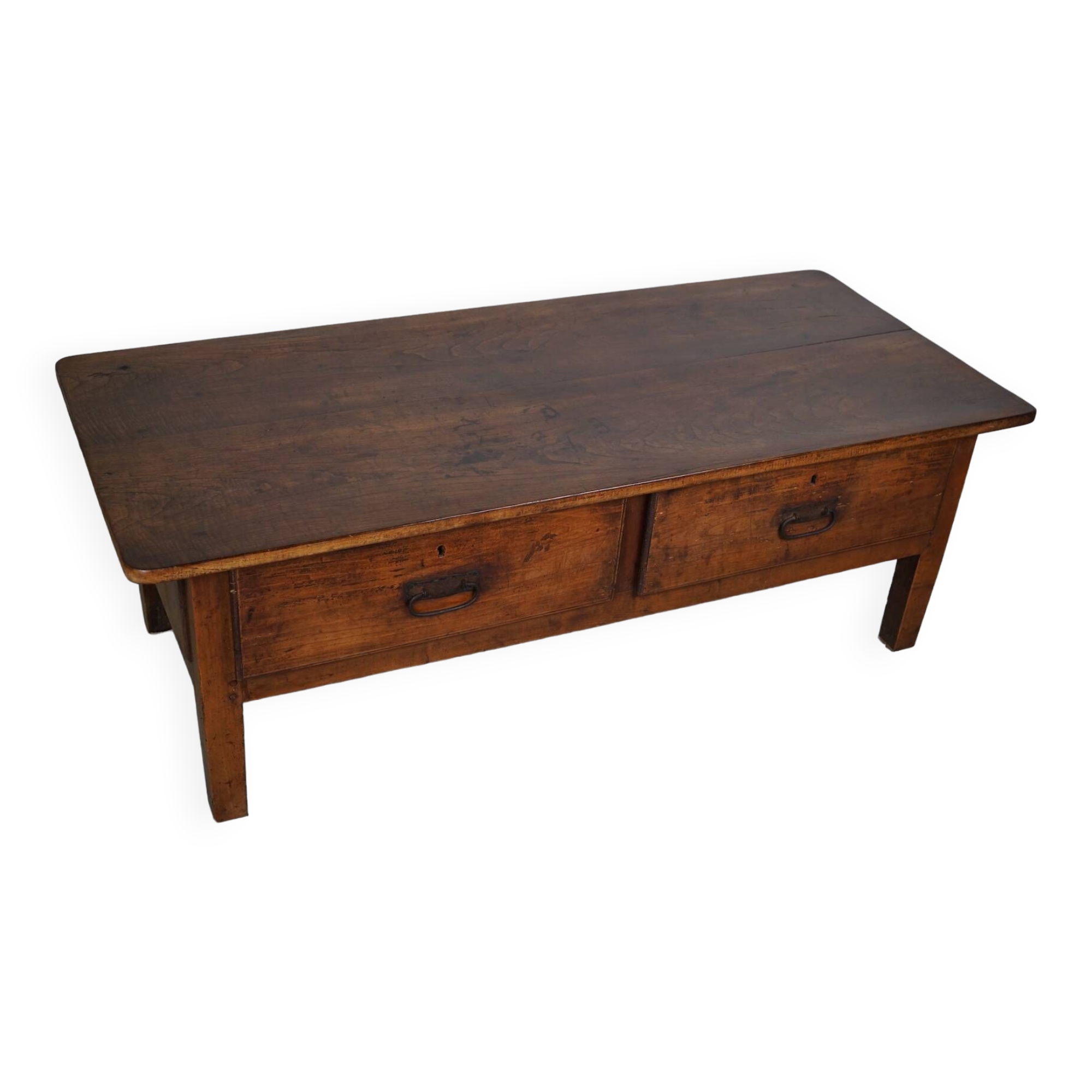 Table basse rustique en châtaignier de ferme espagnole du XVIIIe siècle ...