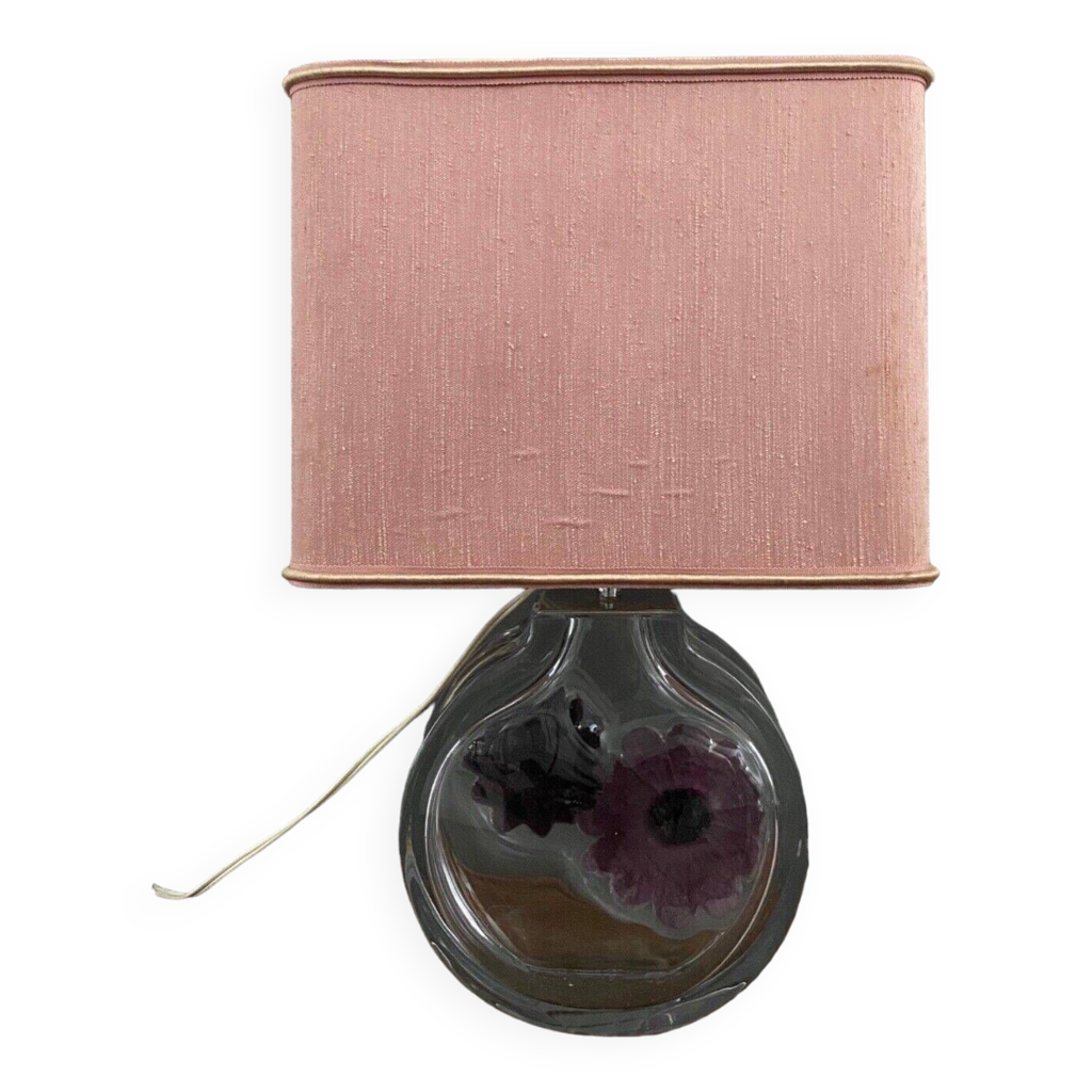 Lampe Daum France en cristal modèle Coppelia à décor d'anémones | Selency