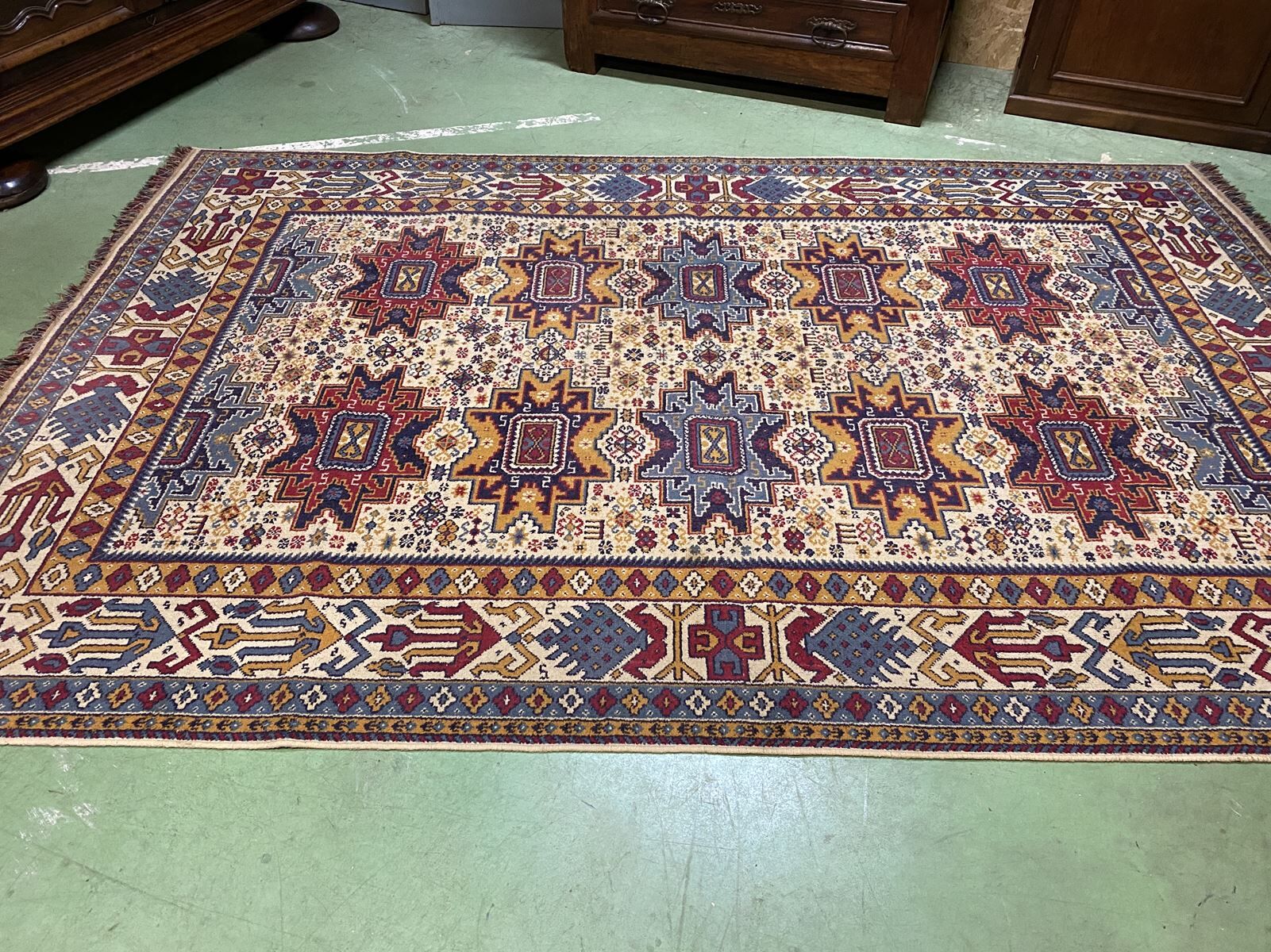 Tapis iranien en laine fait main 300x200cm | Selency