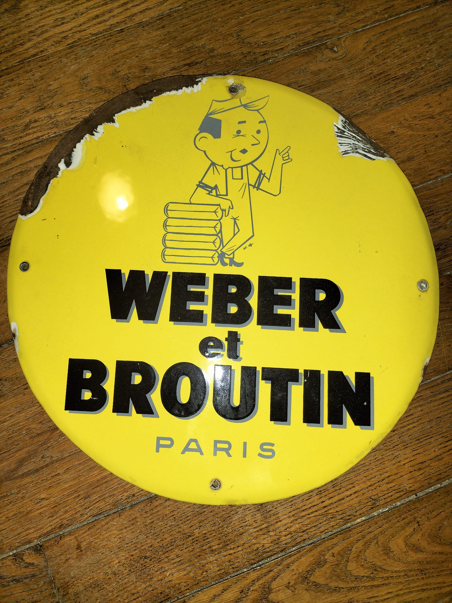 Plaque émaillée ancienne Weber Et Broutin Paris | Selency