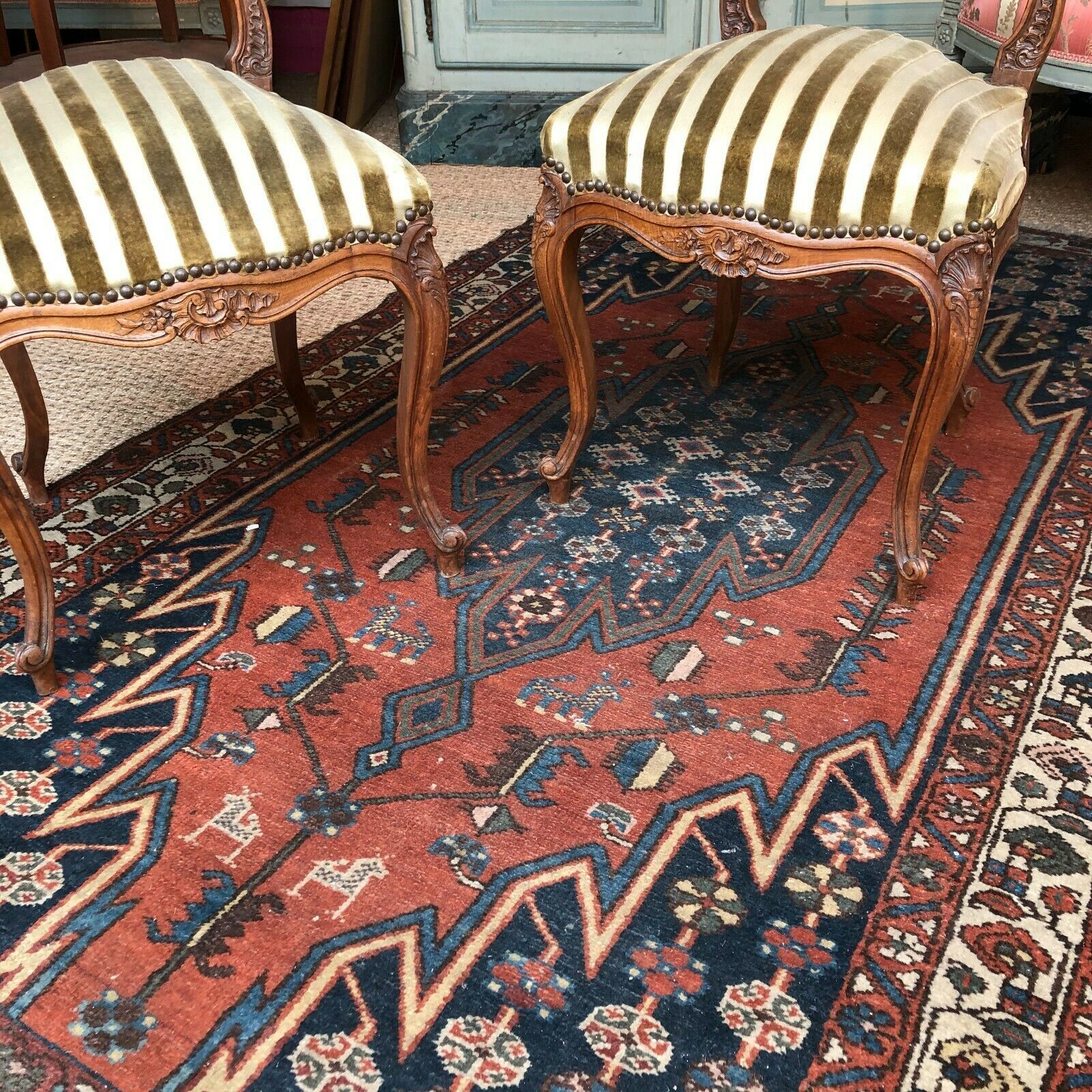 Paire de chaises en bois de style Louis XV estampille Dufin 19ème ...