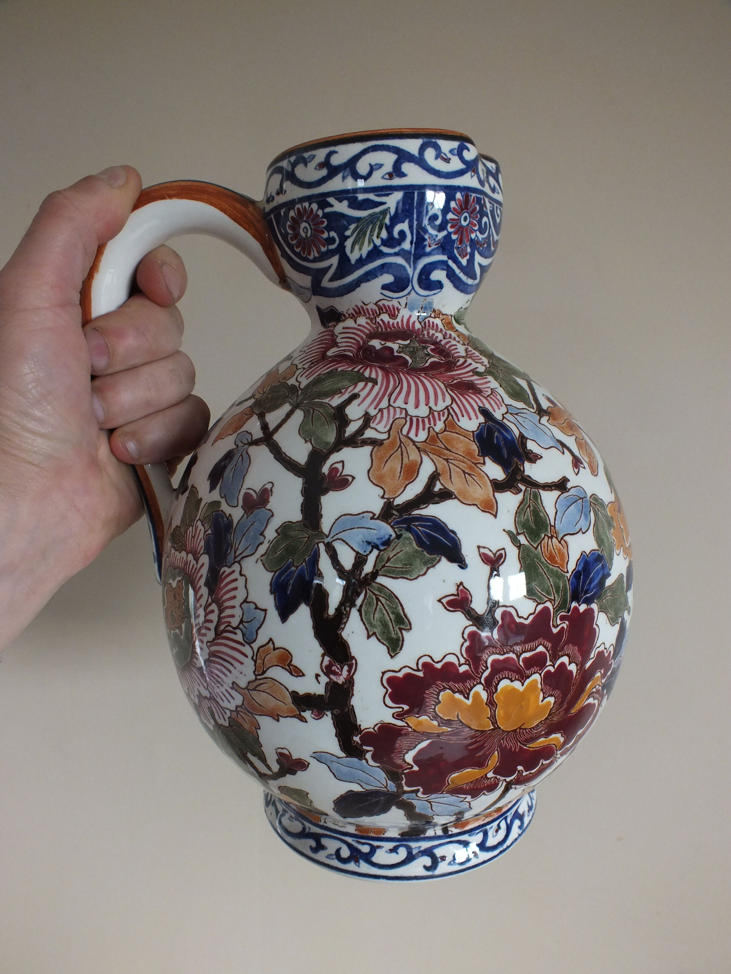 Grand Pichet Gien modèle Pivoines | Selency