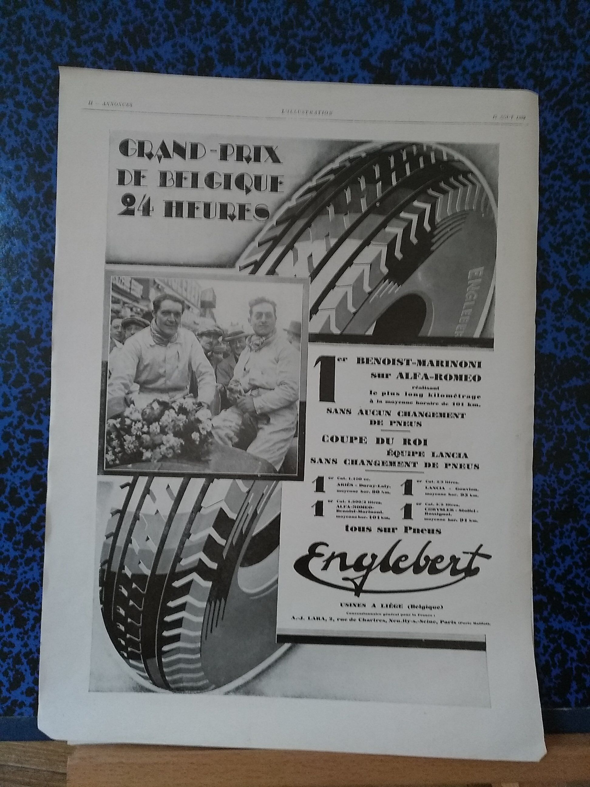 Une publicité papier pneu Englebert | Selency