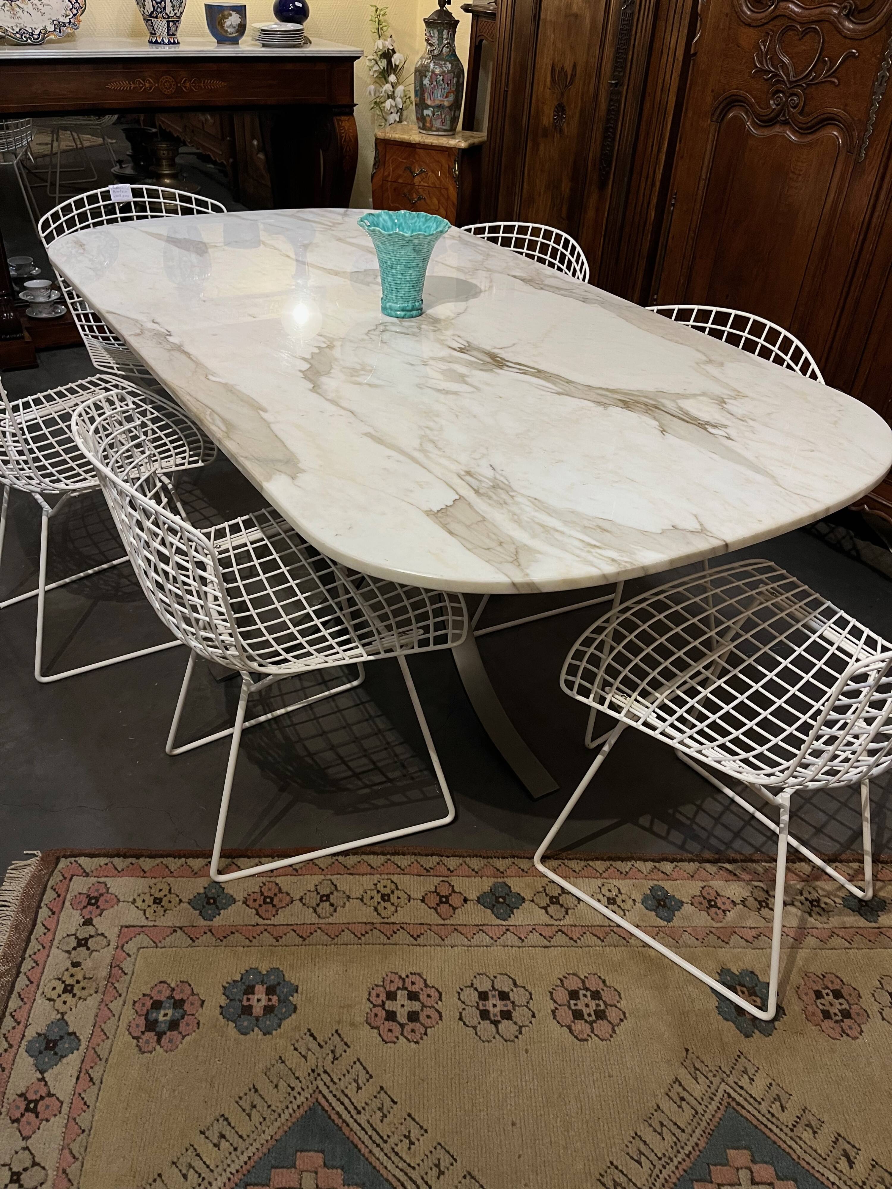 table design marbre et métal ovale - rectangulaire | Selency