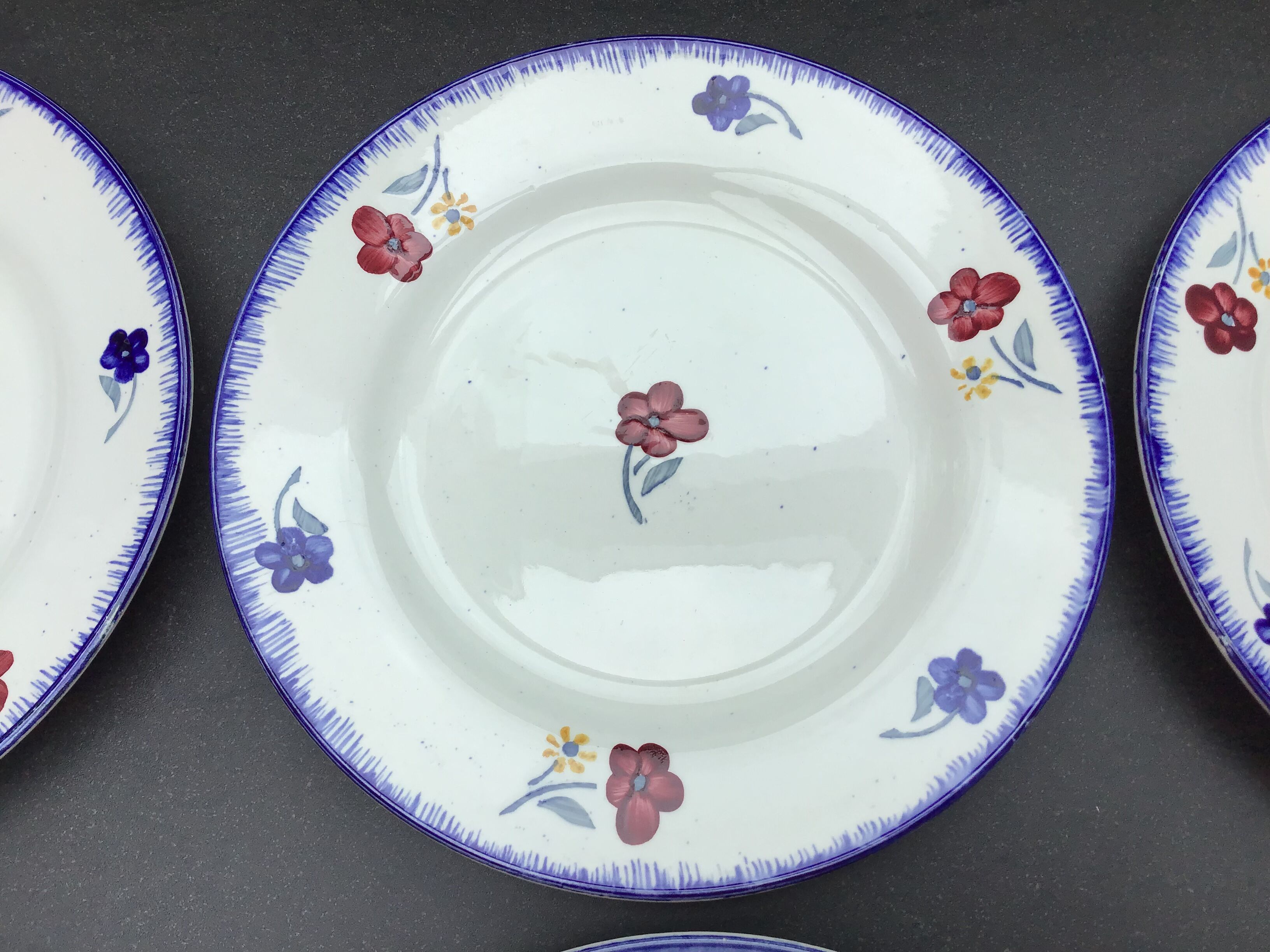 Lot de 6 assiettes plates Digoin Sarreguemines modèle Mary Lou | Selency