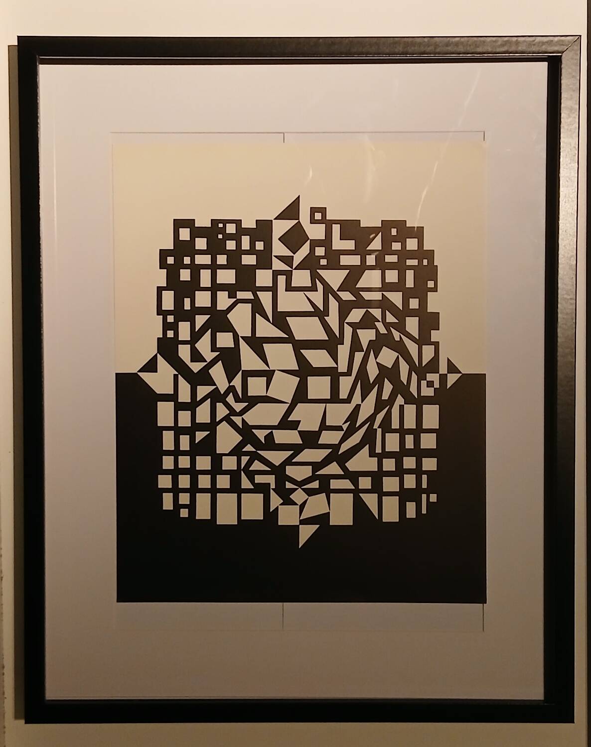 Tableau Op Art Vintage – Victor Vasarely – Illusion Optique Noir & Bla | Selency