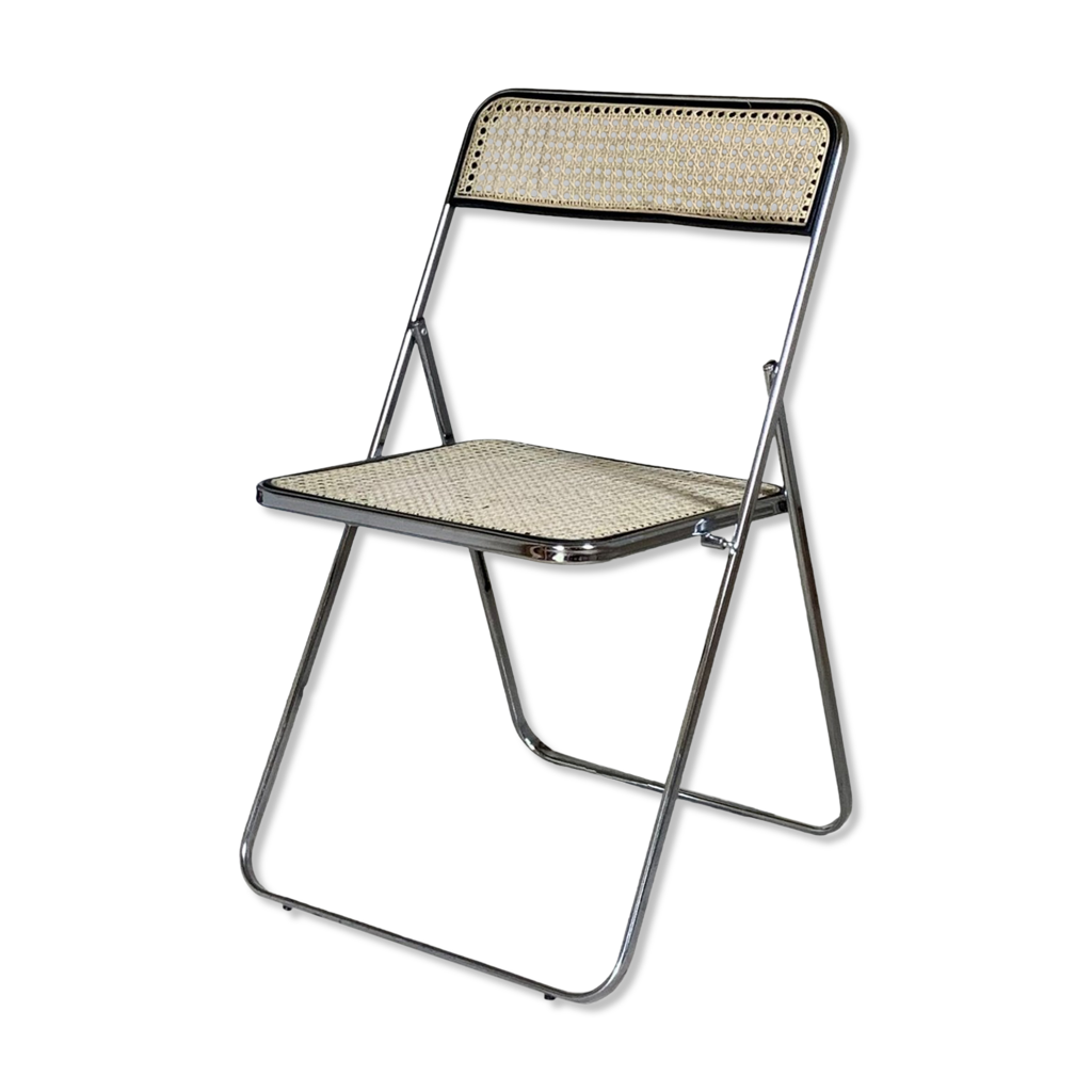 Chaise vintage pliante en cannage | Selency