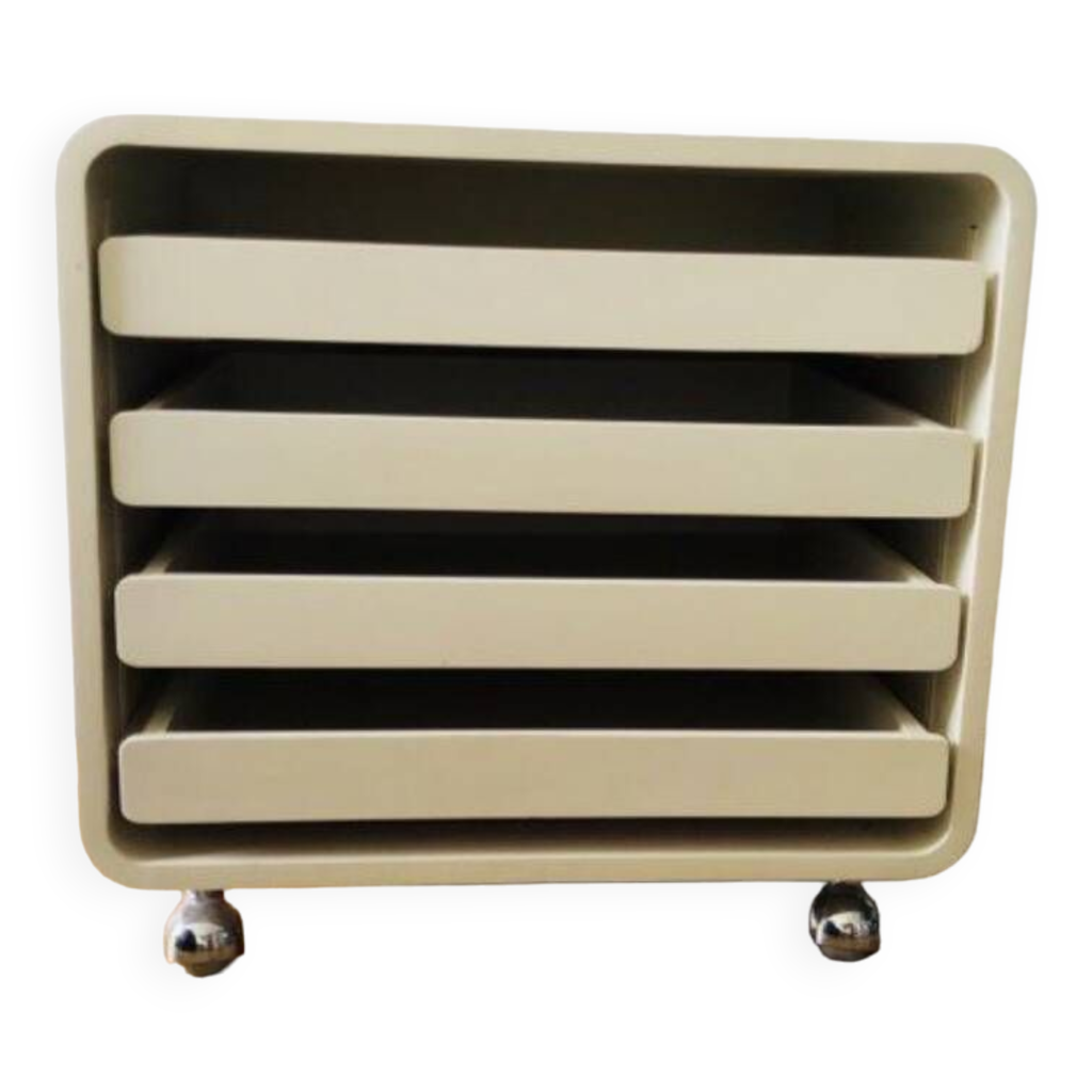 Meuble caisson avec tiroirs - vintage en bois massif | Selency